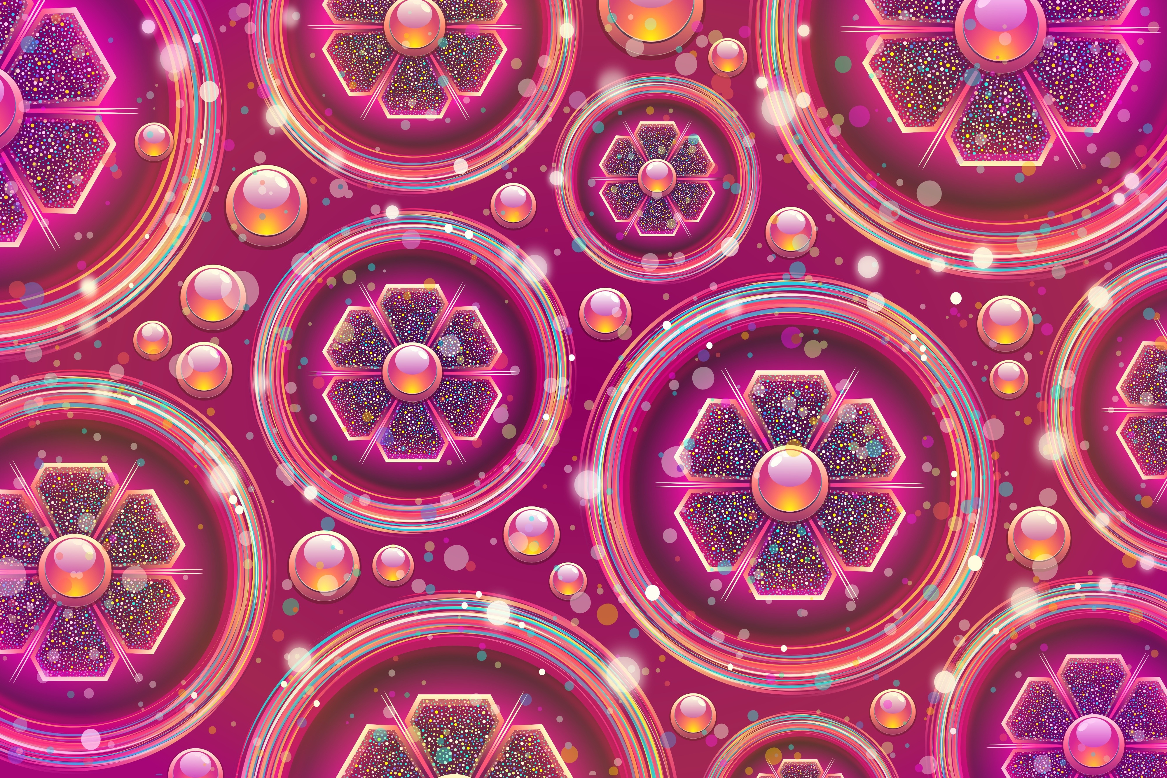 Download Colorful Circle Colors Pattern Artistic Flower 4k Ultra HD ...
