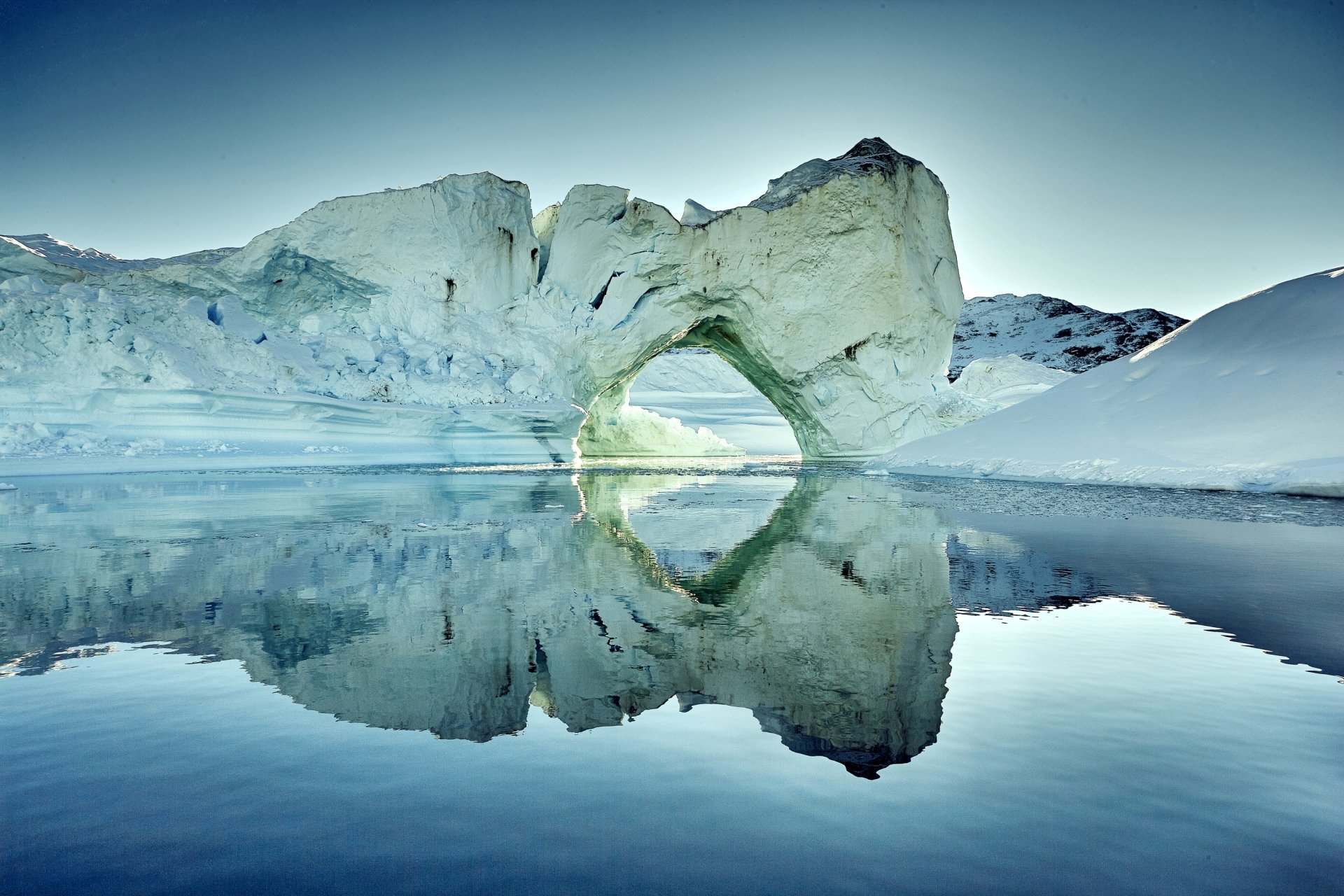 Download Ice Lake Reflection Nature Arch HD Wallpaper