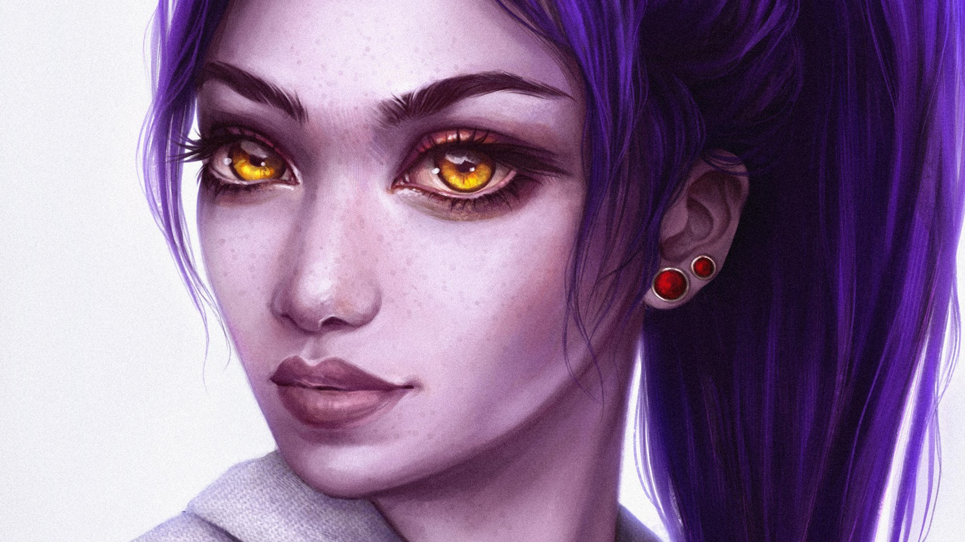 Download Purple Hair Yellow Eyes Face Widowmaker (Overwatch) Video Game ...