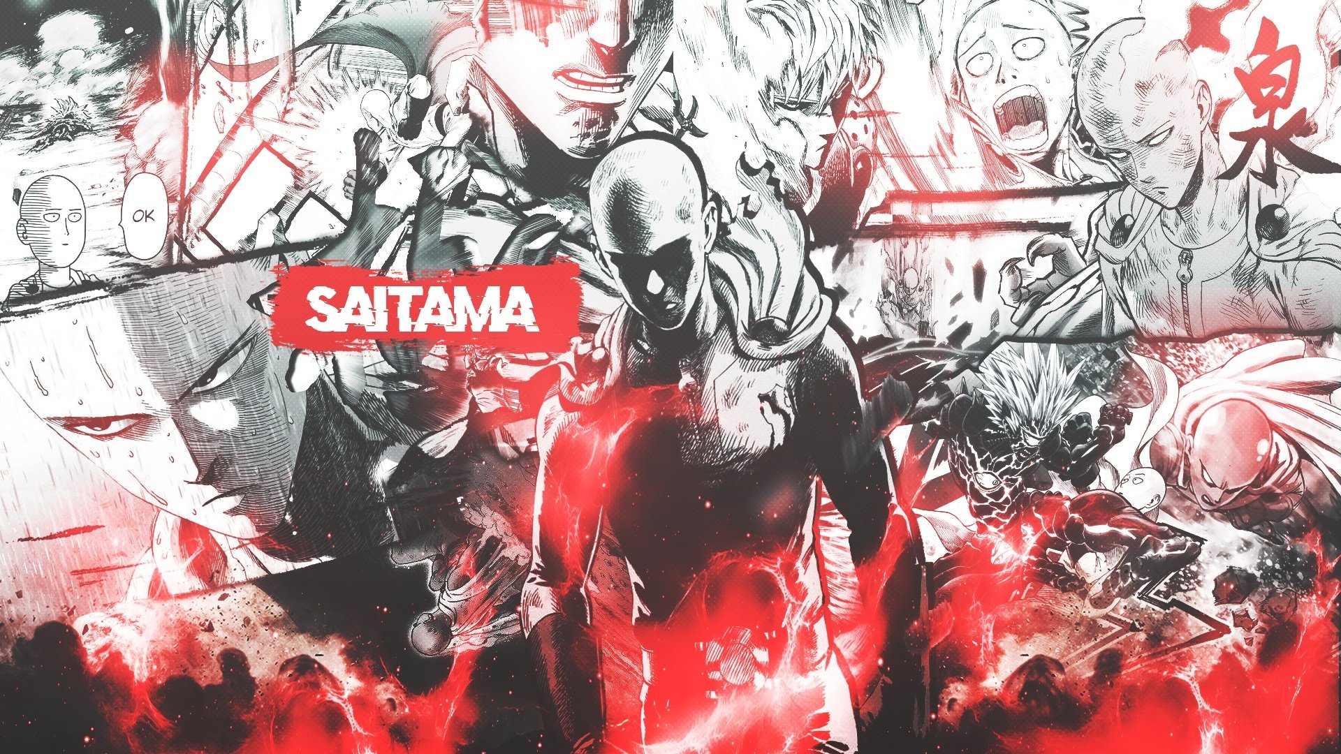 Saitama HD Wallpaper - One-Punch Man Anime by DinocoZero