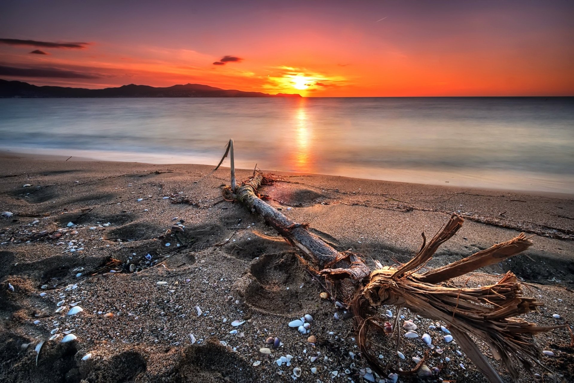 Download Sand Horizon Nature Ocean Sunset HD Wallpaper | 2048x1365 ...