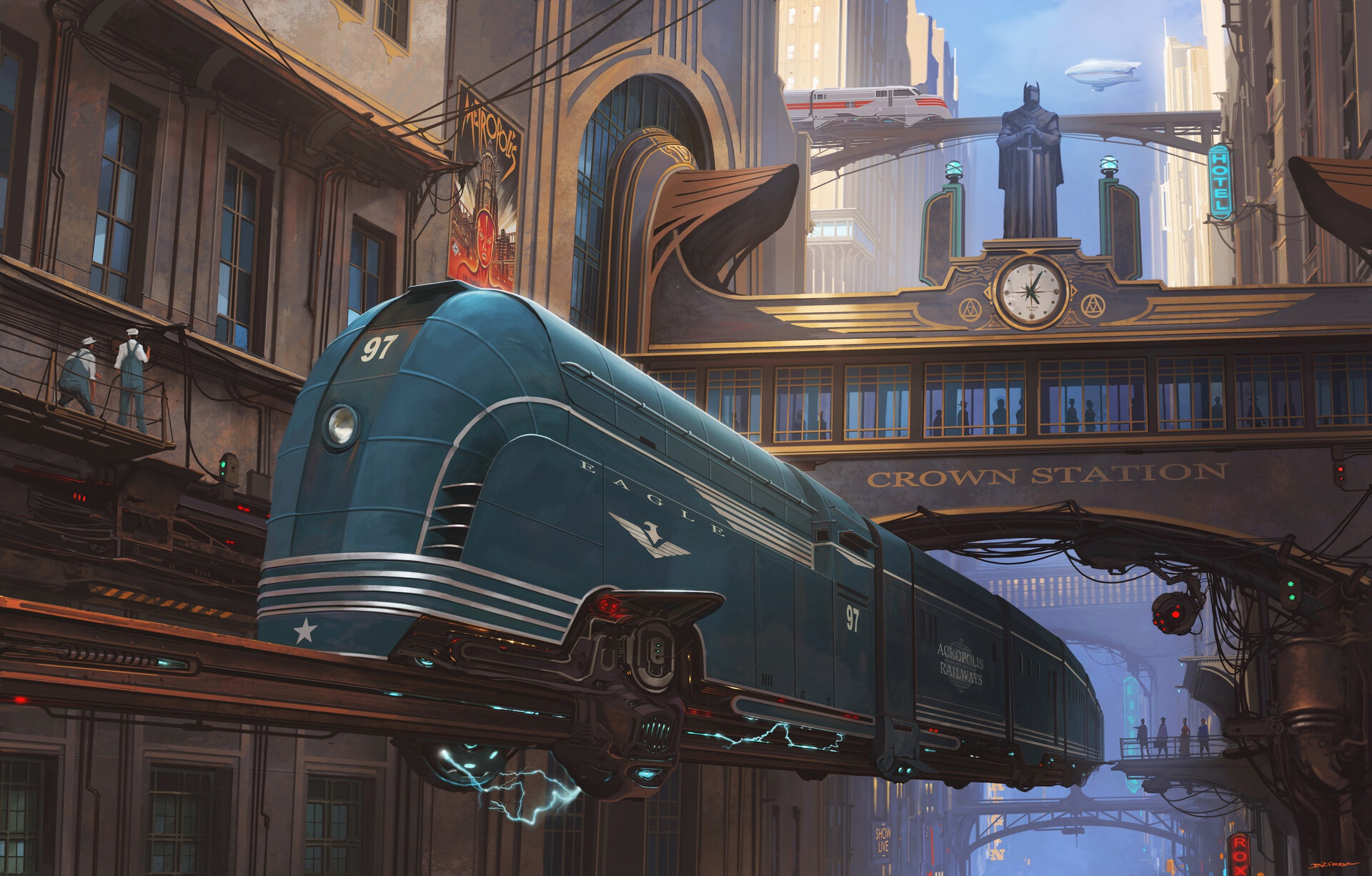 Futuristic Sci-Fi Locomotive HD Wallpaper at Crown Station by Alejandro ...