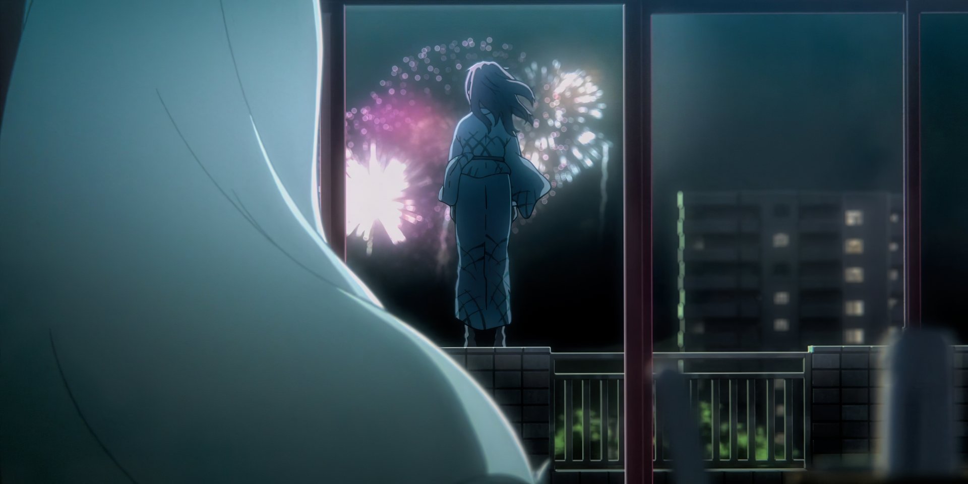 Shouko Nishimiya in A Silent Voice – Stunning 4K Anime Fireworks Wallpaper
