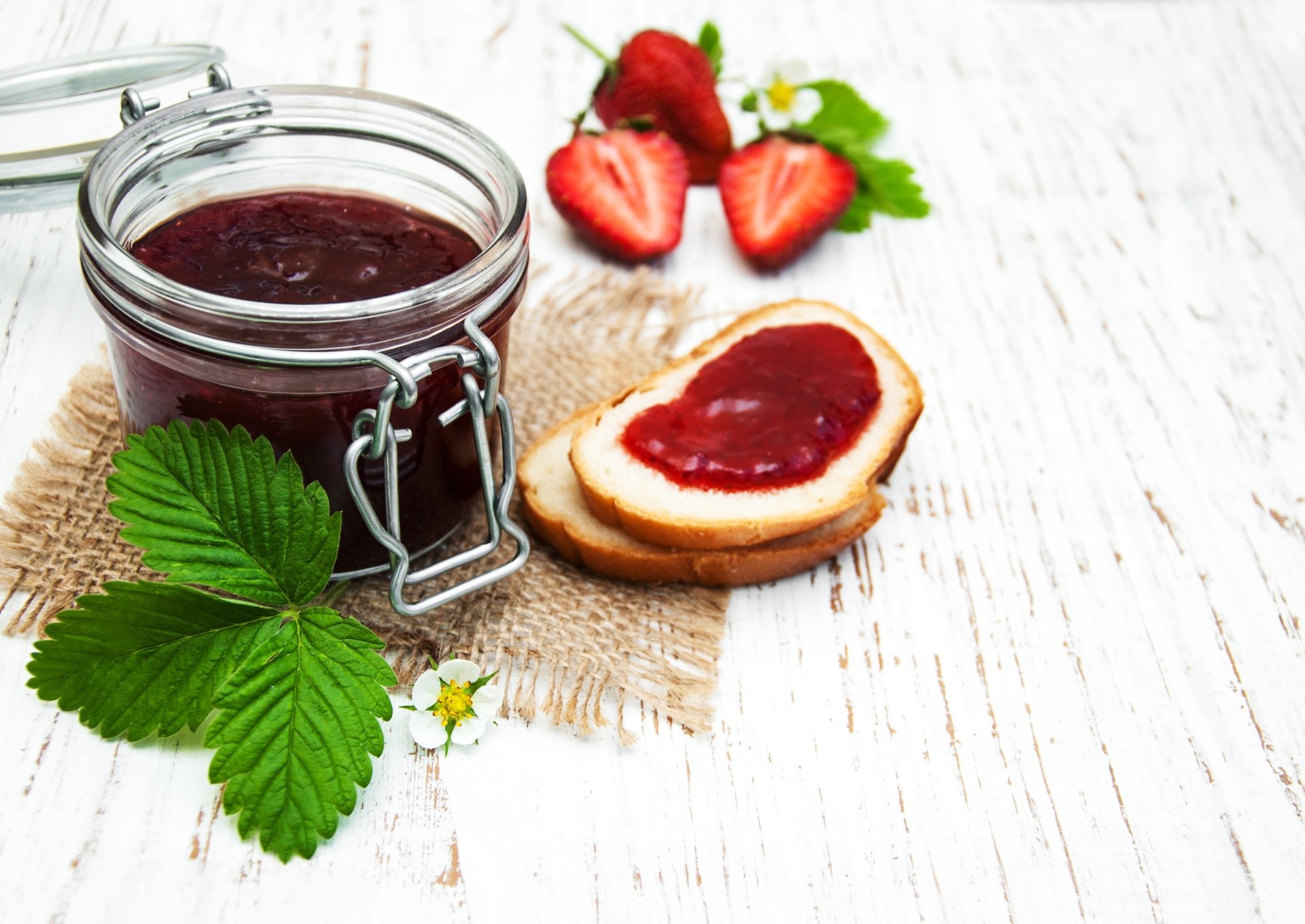 Download Strawberry Bread Food Jam HD Wallpaper