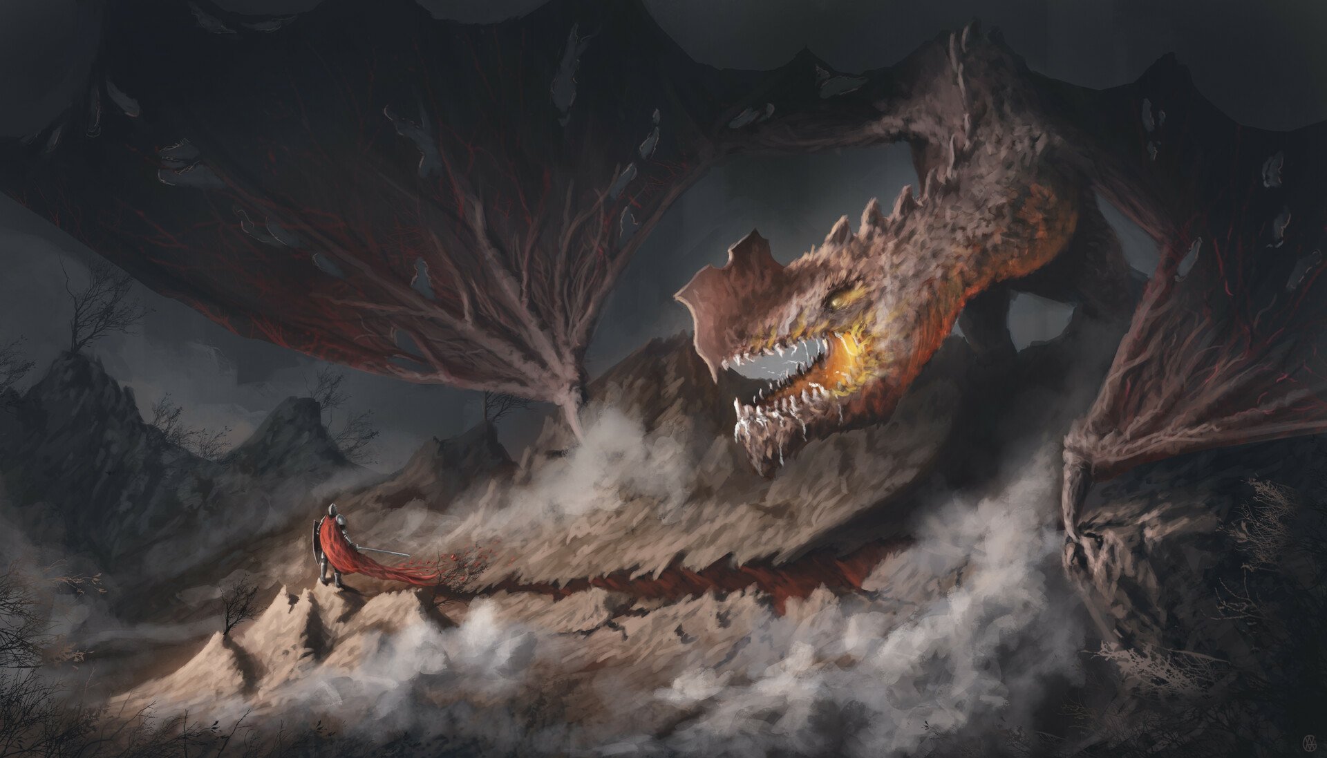 Wyvern’s Wrath: Epic Knight vs. Dragon Fantasy HD Wallpaper by Attila ...