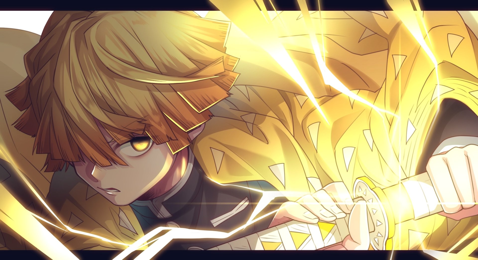 Zenitsu Agatsuma — Lightning Fury (Demon Slayer 2K Quad HD Wallpaper ...