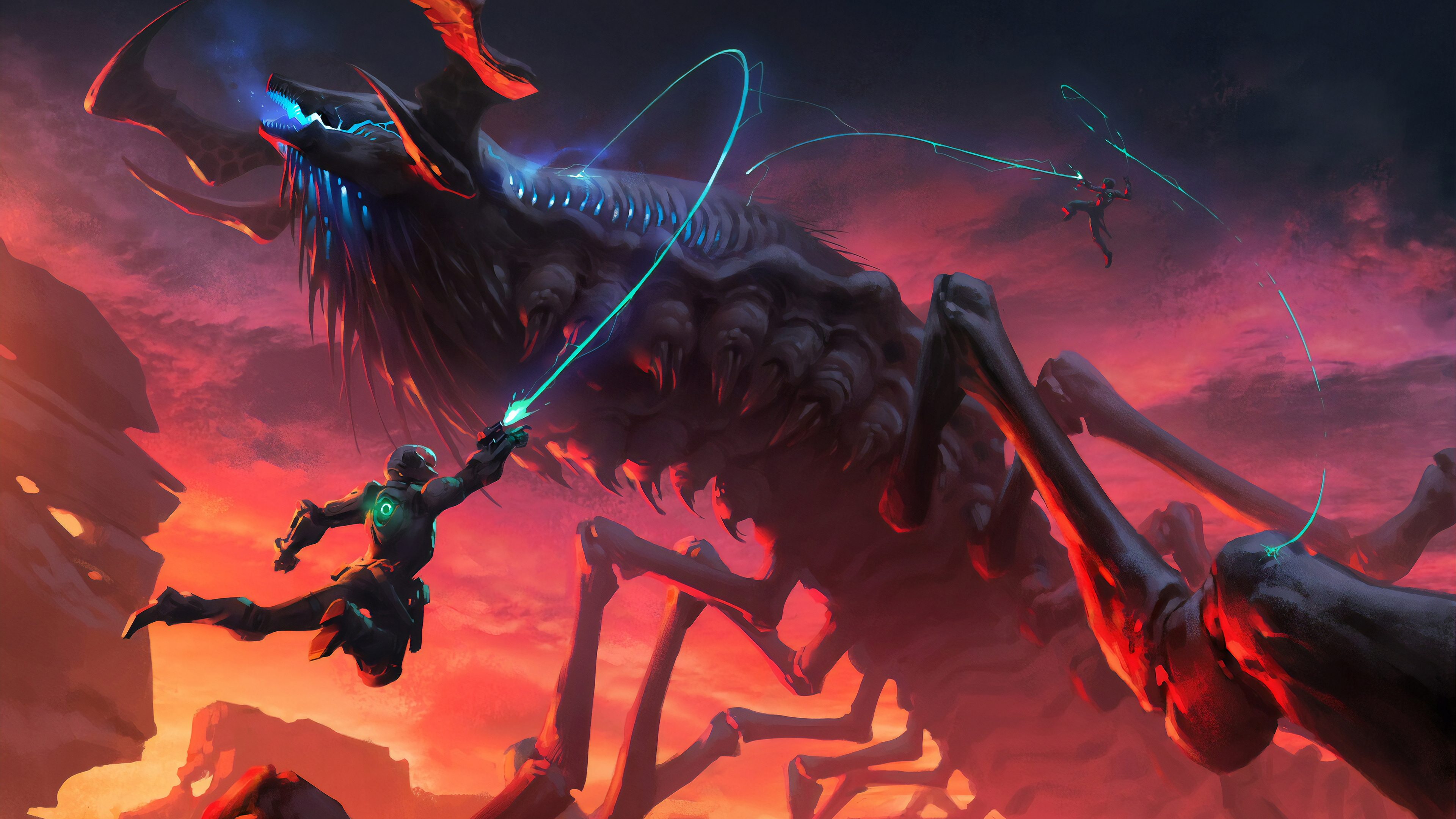 Download Battle Warrior Sci Fi Creature 4k Ultra HD Wallpaper