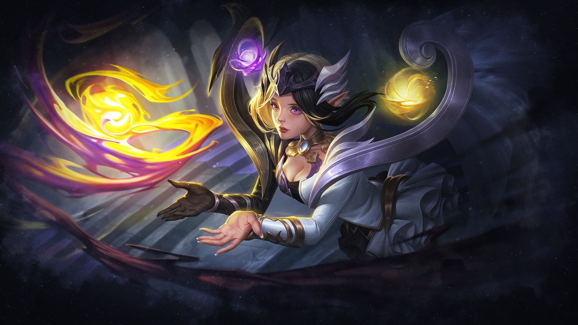 Download Elf Purple Eyes Magic Fantasy Sorceress HD Wallpaper by exia ...