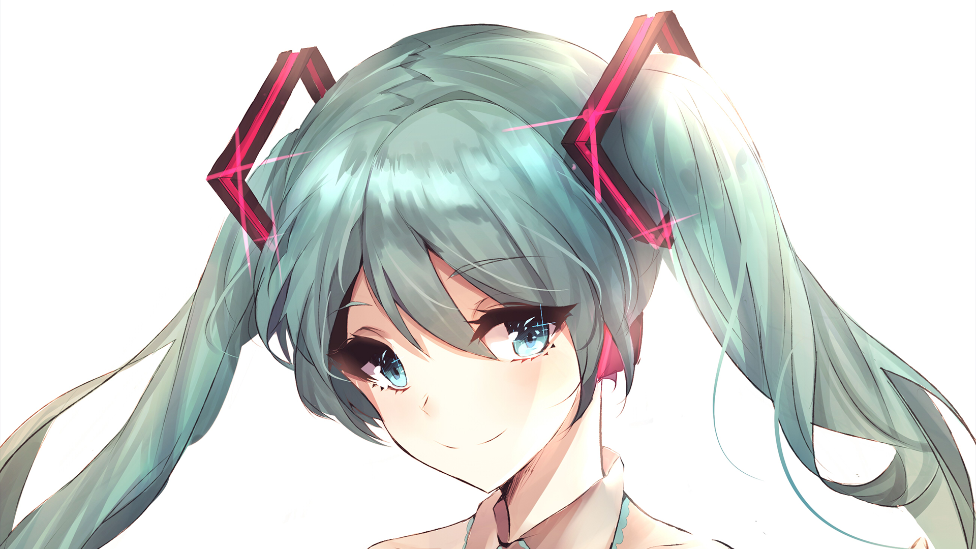 Azure Gaze: Hatsune Miku HD Vocaloid Portrait | 1920x1080 | Wallpaper Abyss