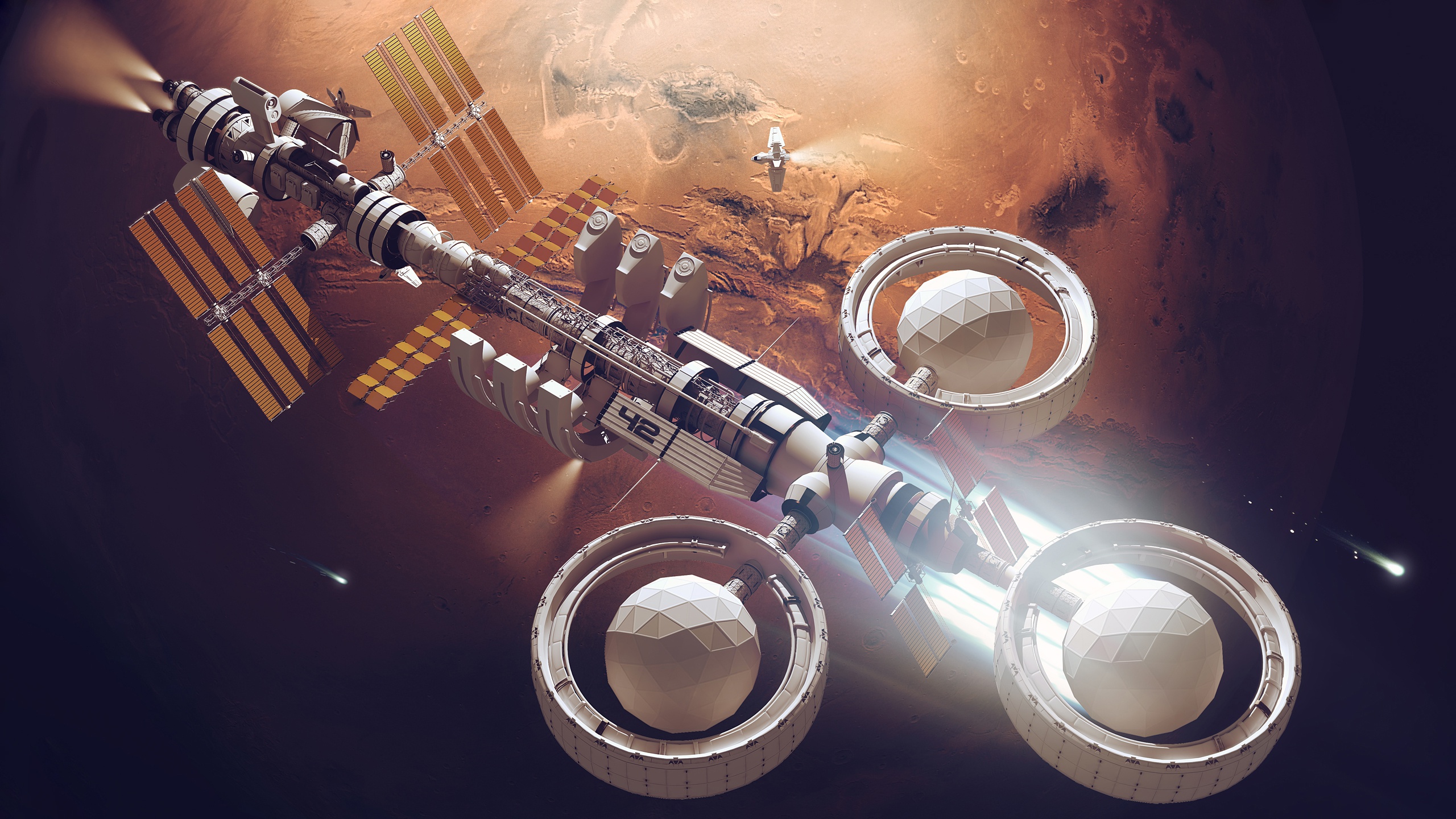 Download Futuristic Space Sci Fi Space Station HD Wallpaper by Encho Enchev
