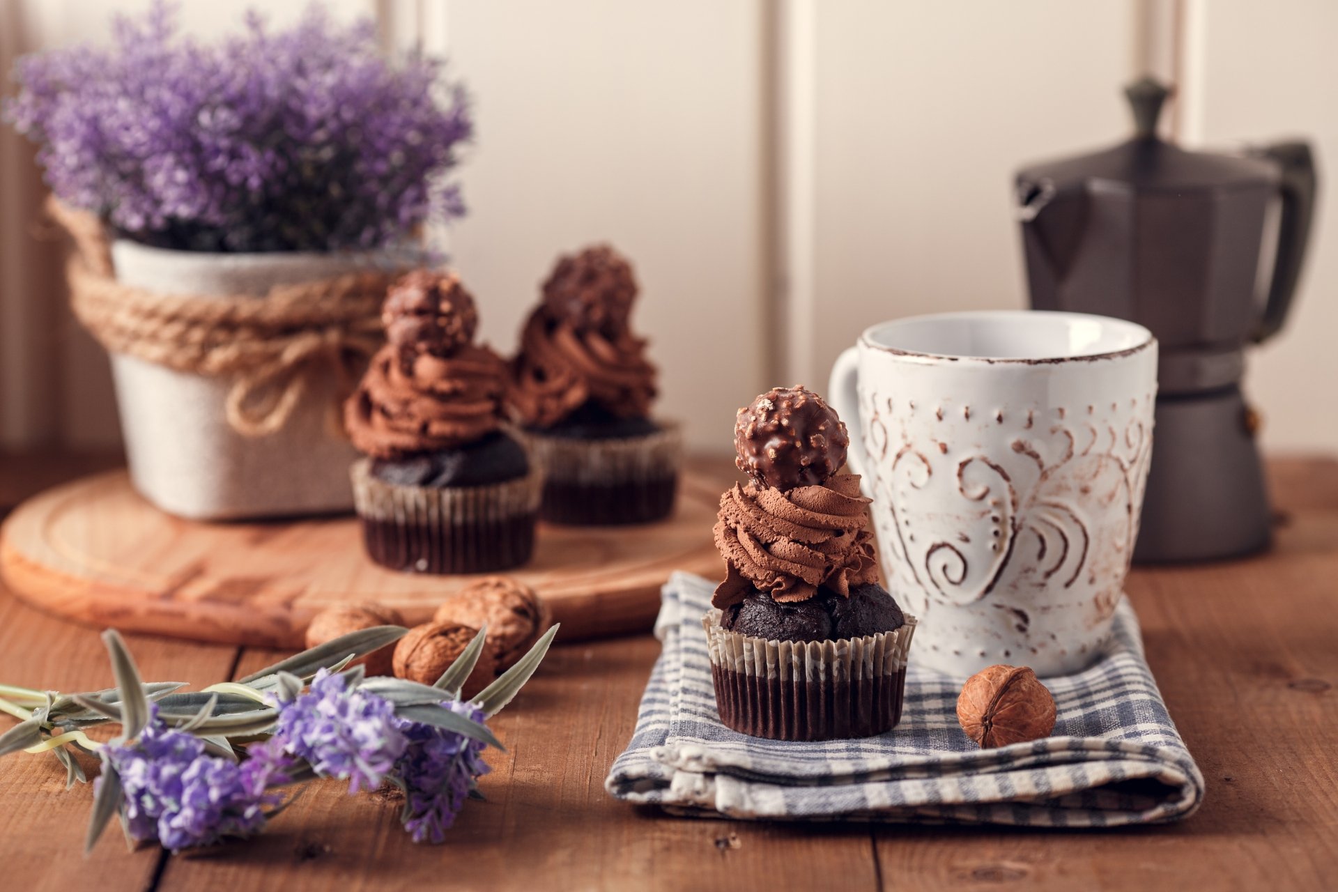 Download Still Life Sweets Chocolate Food Cupcake 4k Ultra HD Wallpaper