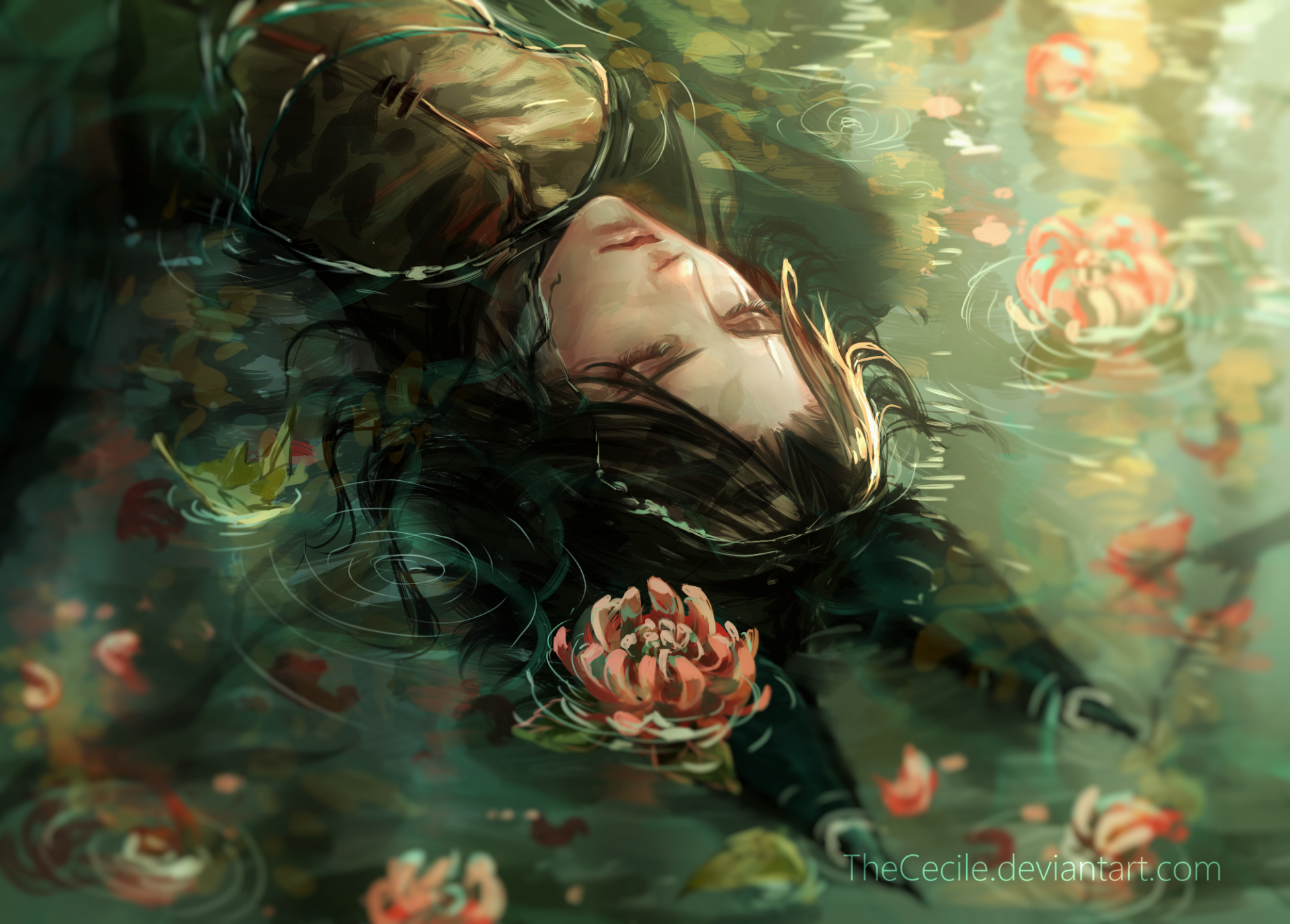 Download Water Anime Original HD Wallpaper by TheCecile