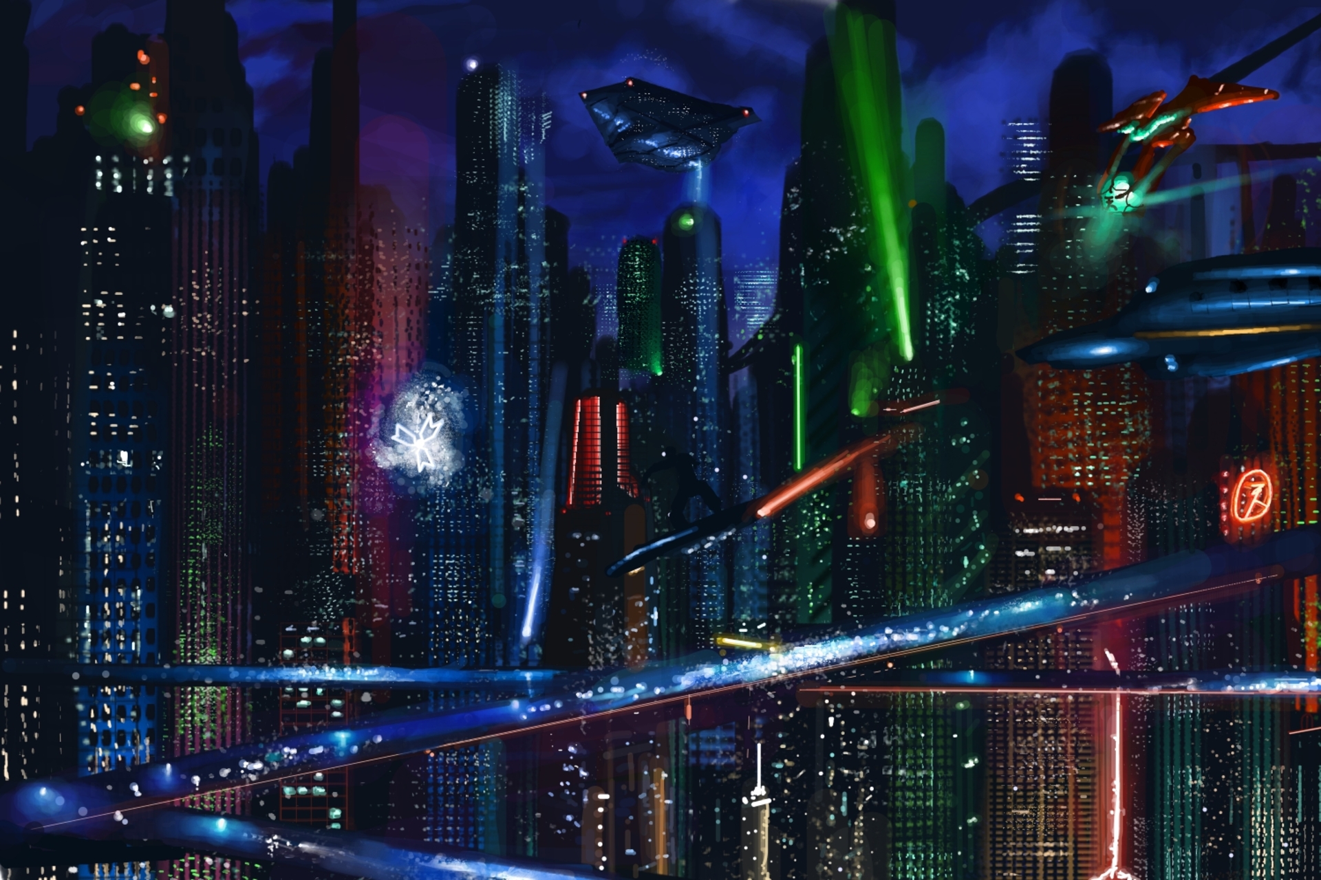 Download Night Futuristic Anime Sci Fi Anime Night Sci Fi Anime HD ...