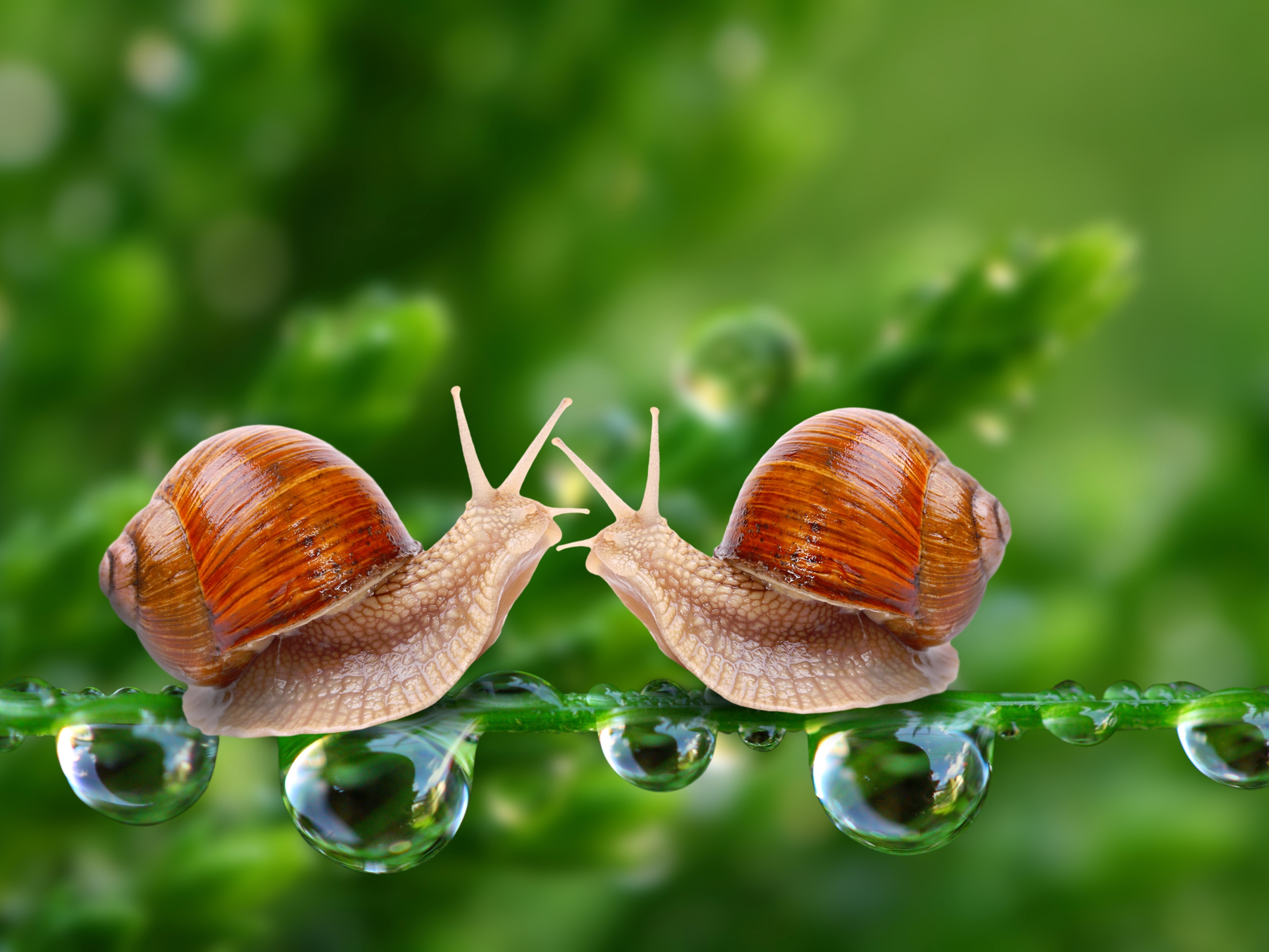 Download Macro Insect Water Drop Animal Snail 4k Ultra HD Wallpaper