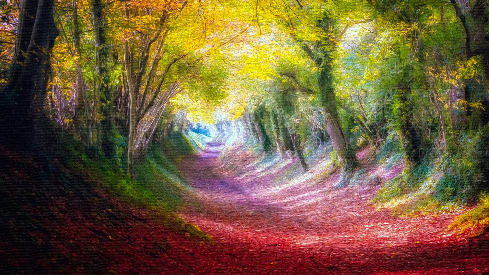 Forest Path - Oil on Canvas by Manufan63