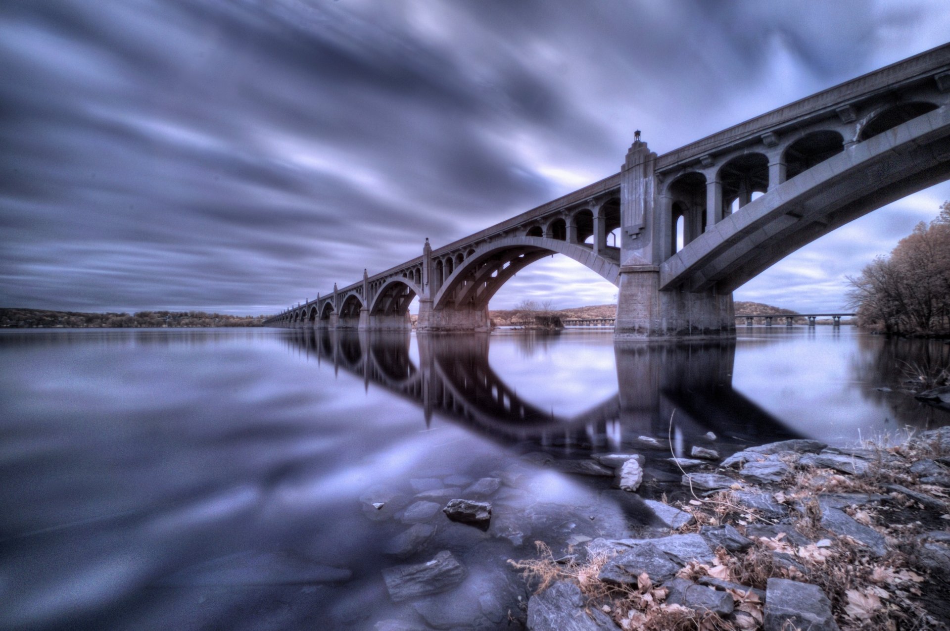 Download Reflection River Man Made Bridge 4k Ultra HD Wallpaper