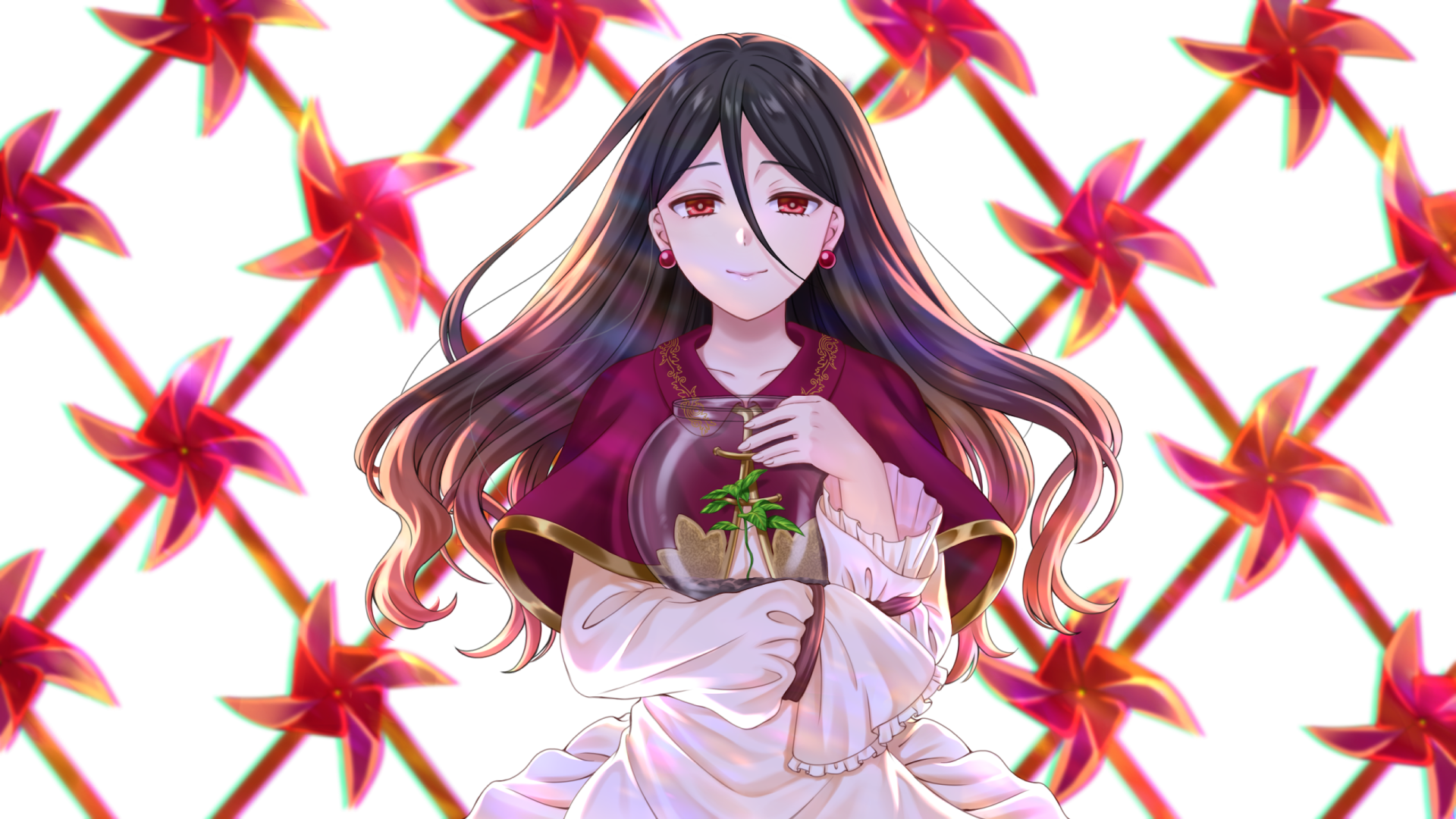 HD Anime Original: Graceful Long-Haired Beauty by suamaro | 2560x1440 ...