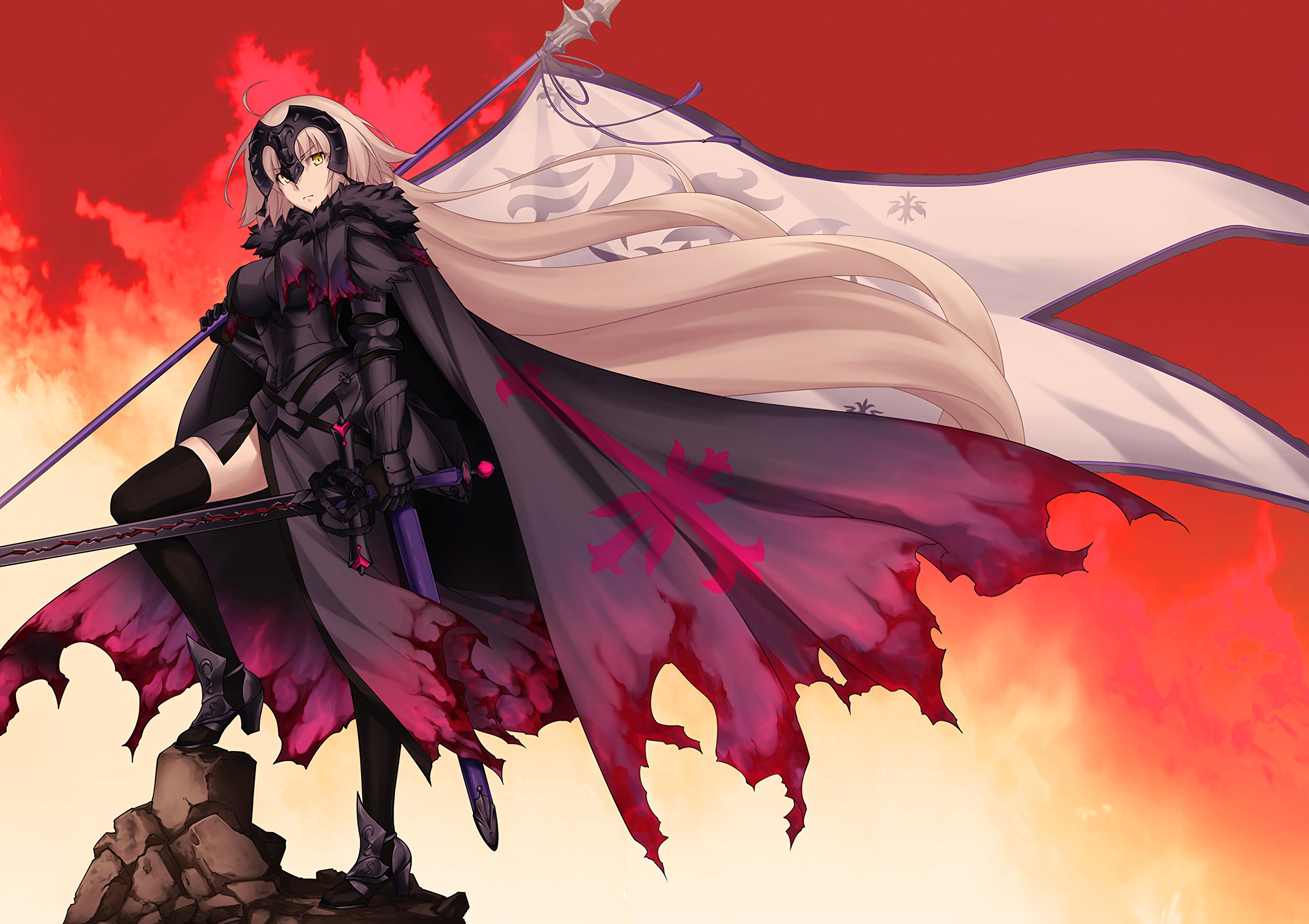 Download Flag White Hair Yellow Eyes Avenger (Fate/Grand Order) Jeanne ...