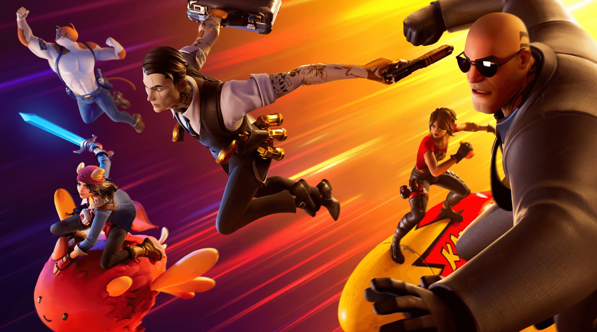 Fortnite HD Action: Epic Skydive Battle Wallpaper