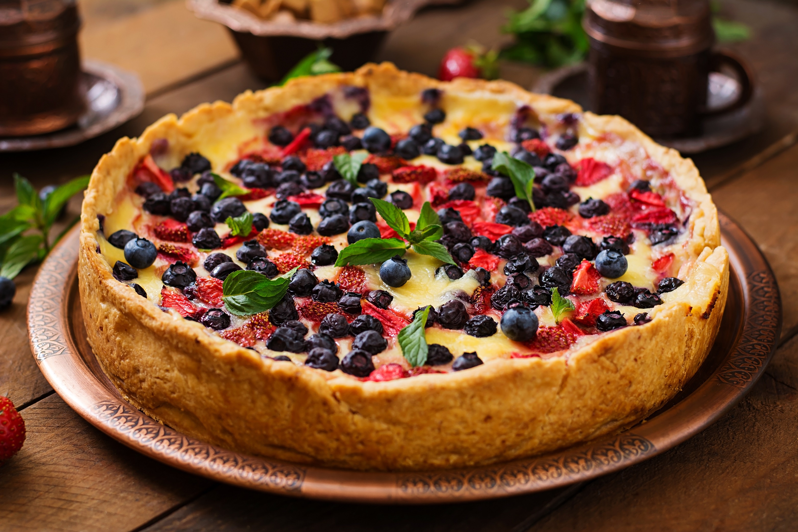 Download Still Life Berry Food Pie HD Wallpaper