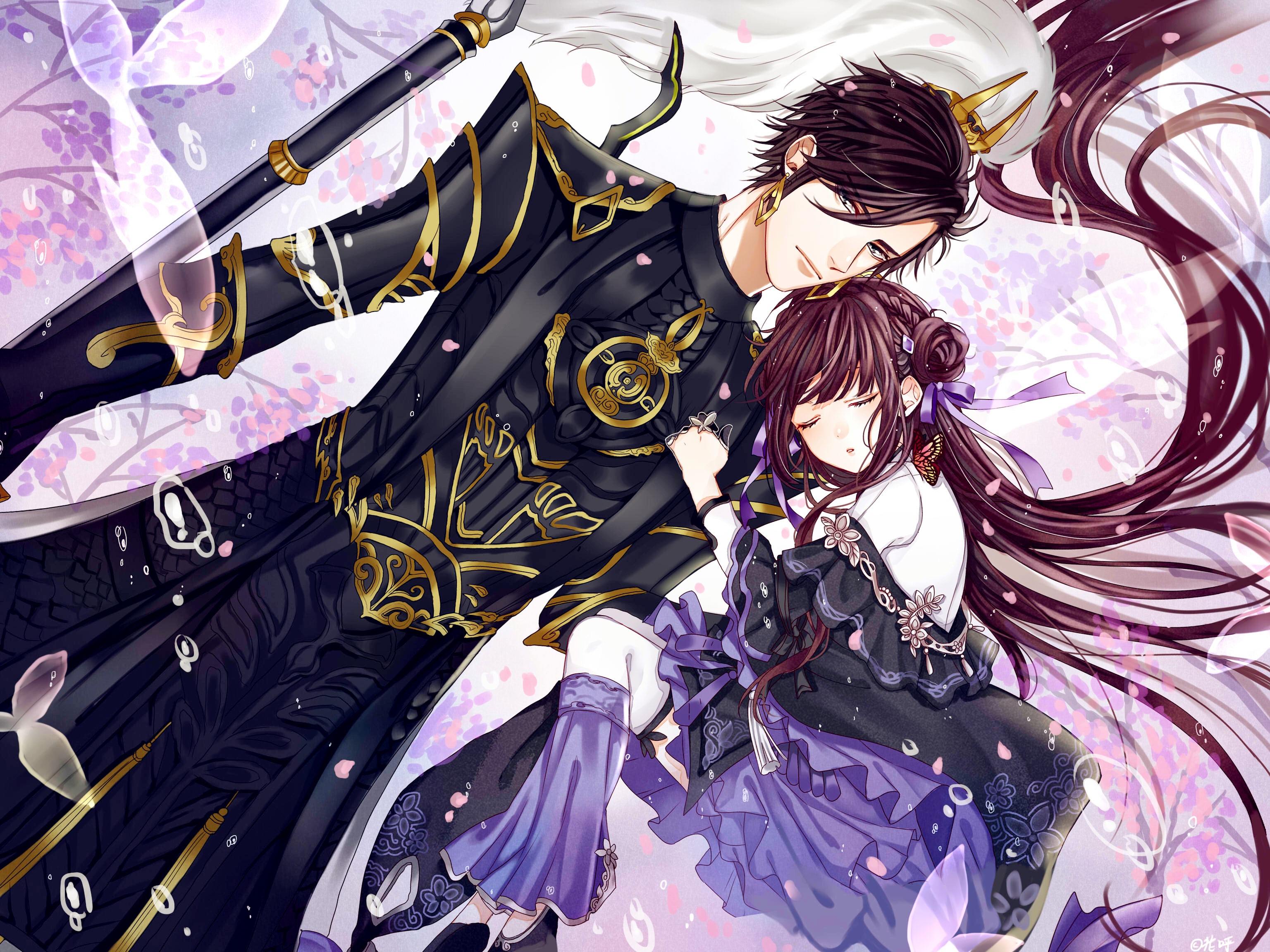 Eternal Anime Couple: HD Love in Stunning Detail by 花呼