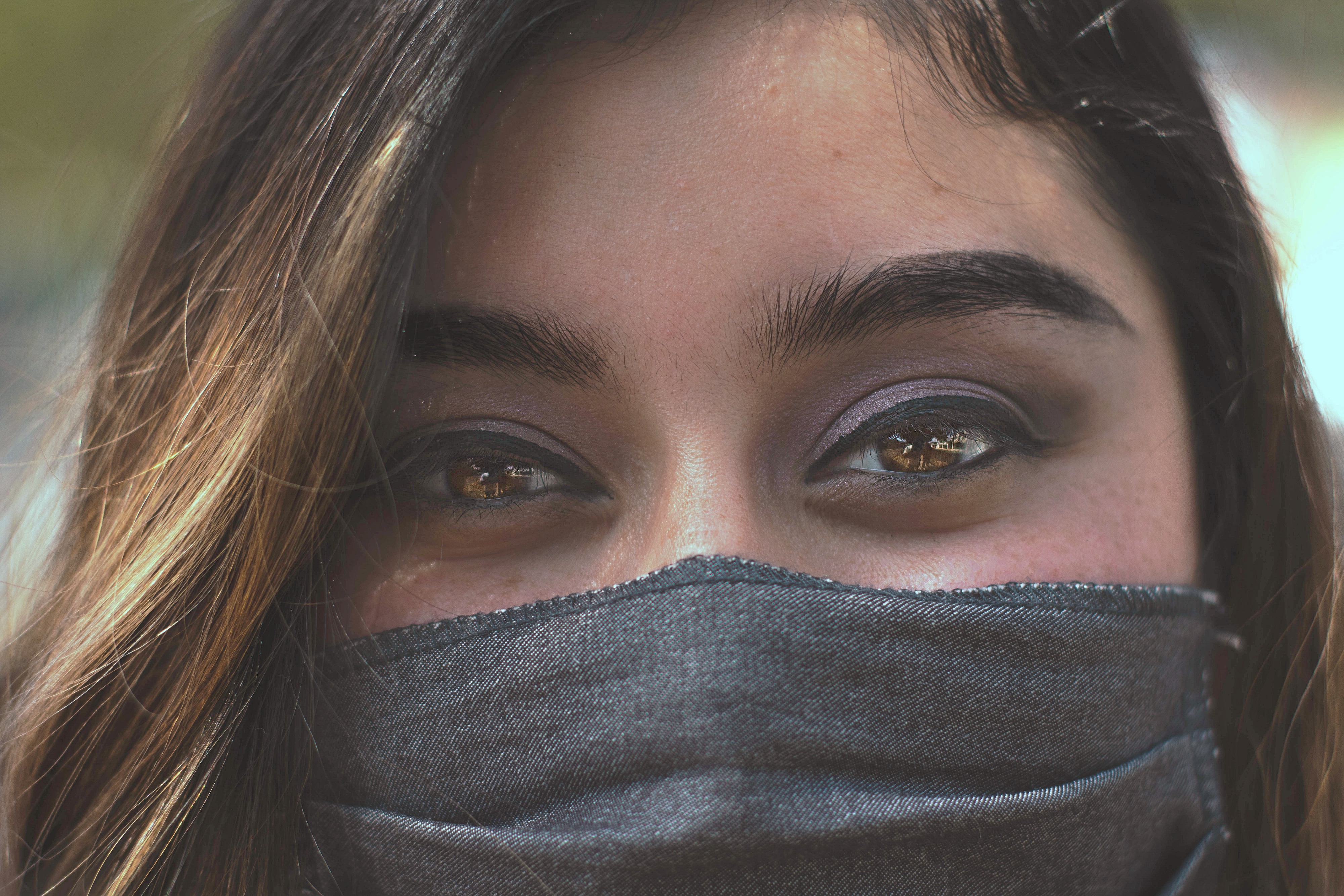 Download Mask Face Eye Woman Model 4k Ultra HD Wallpaper