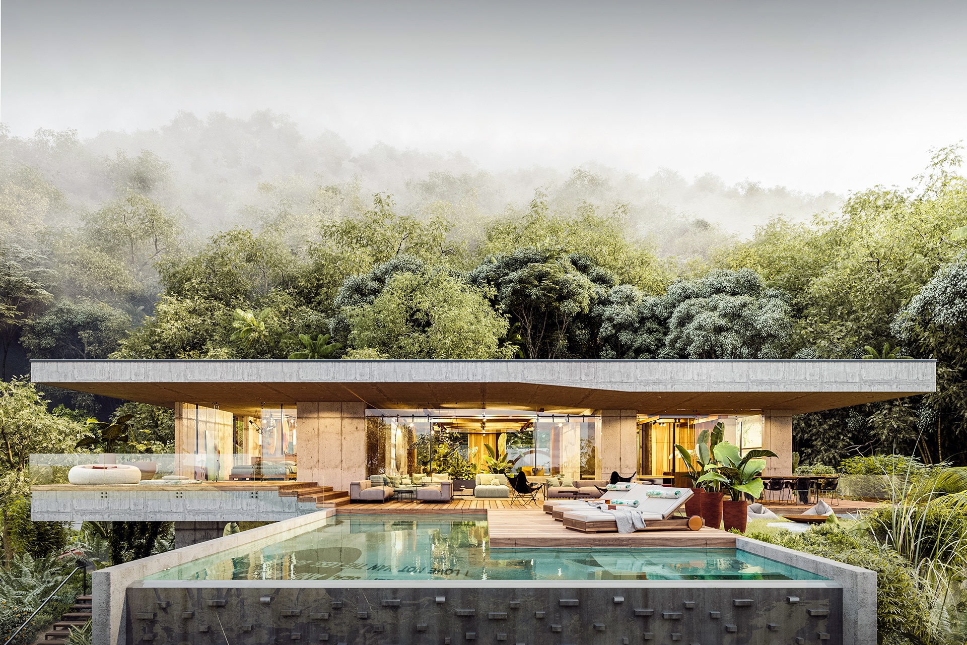 Download Pool Man Made House HD Wallpaper