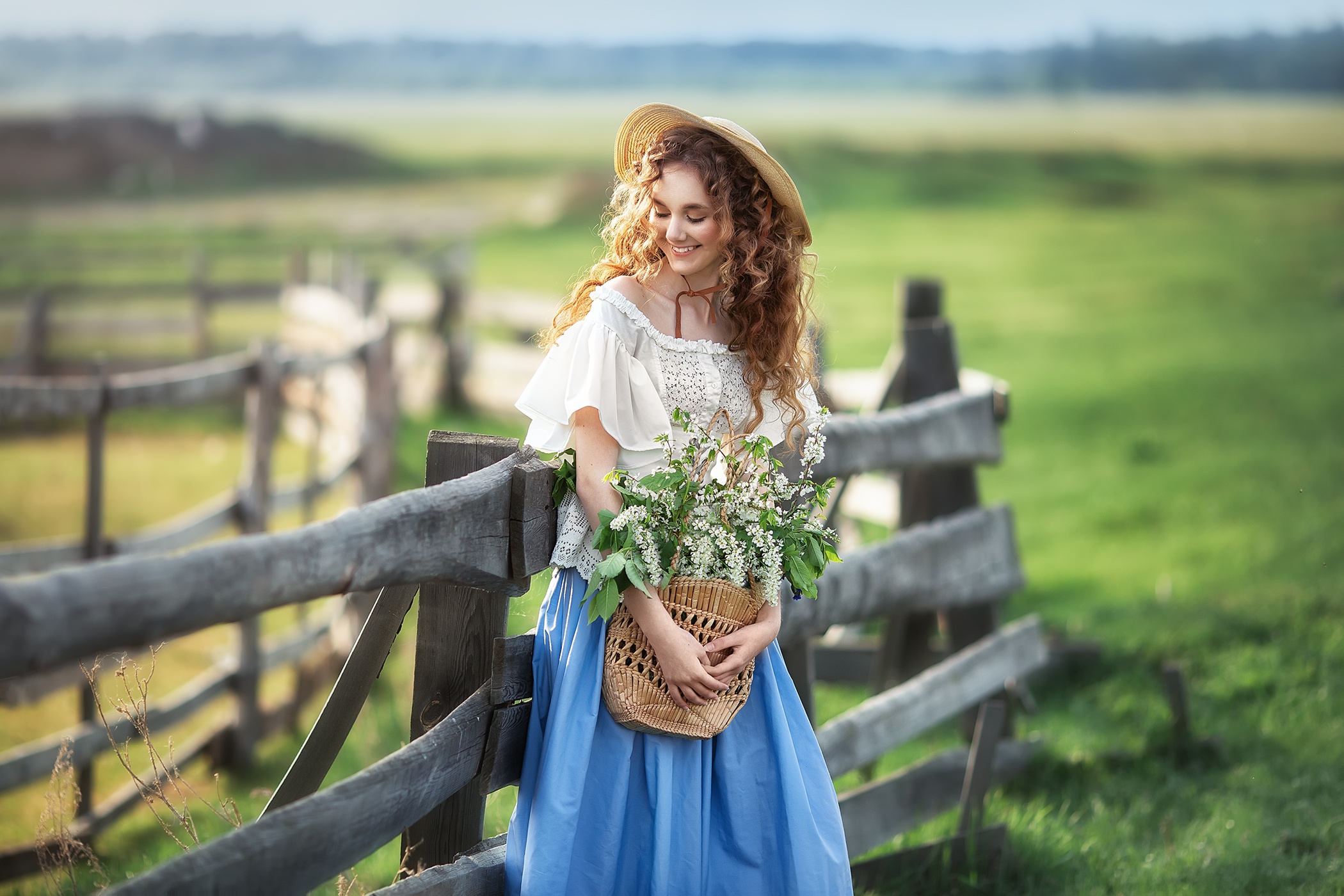 Download Depth Of Field Hat Woman Model Hd Wallpaper By Anastasia Barmina