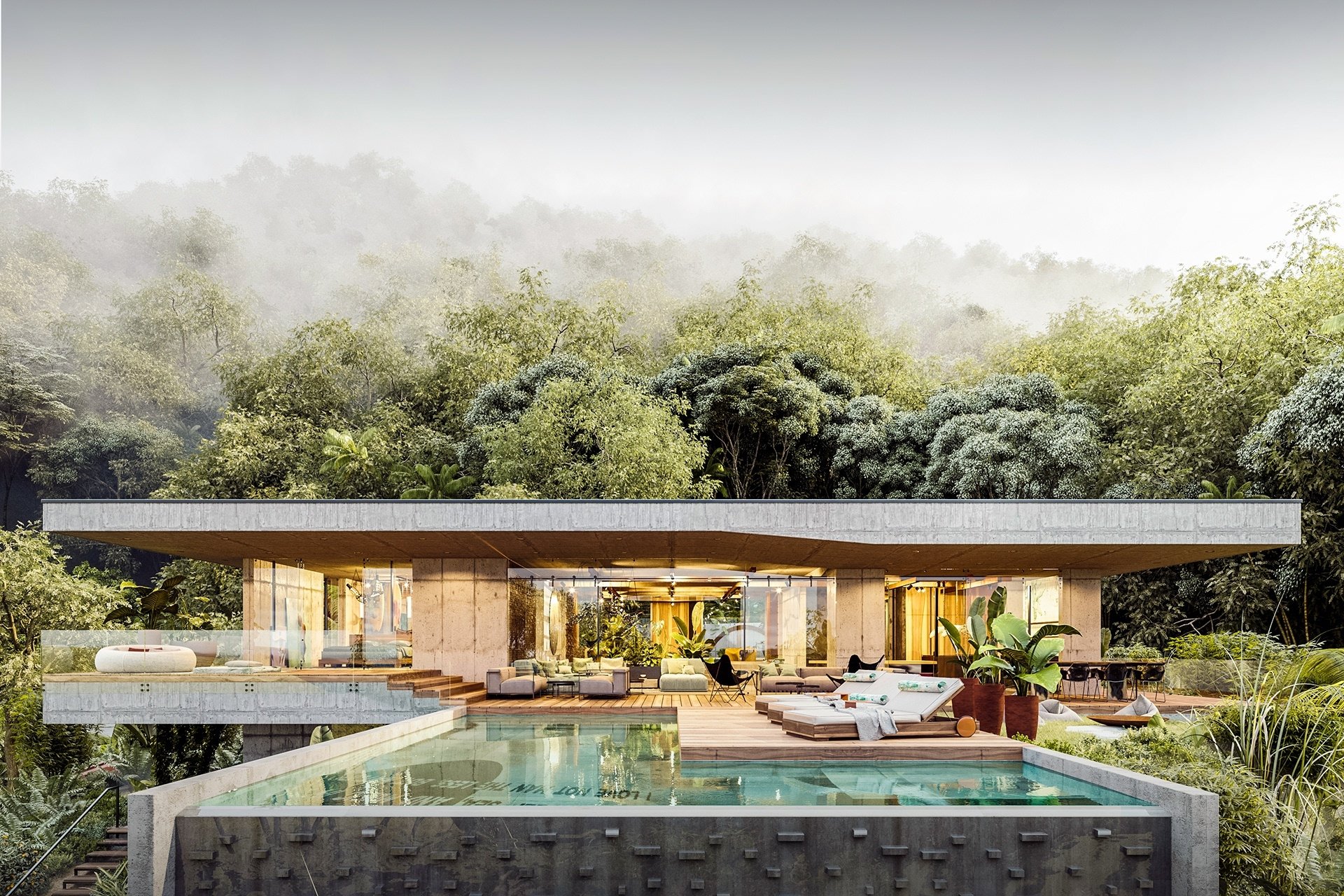 Download Pool Man Made House HD Wallpaper