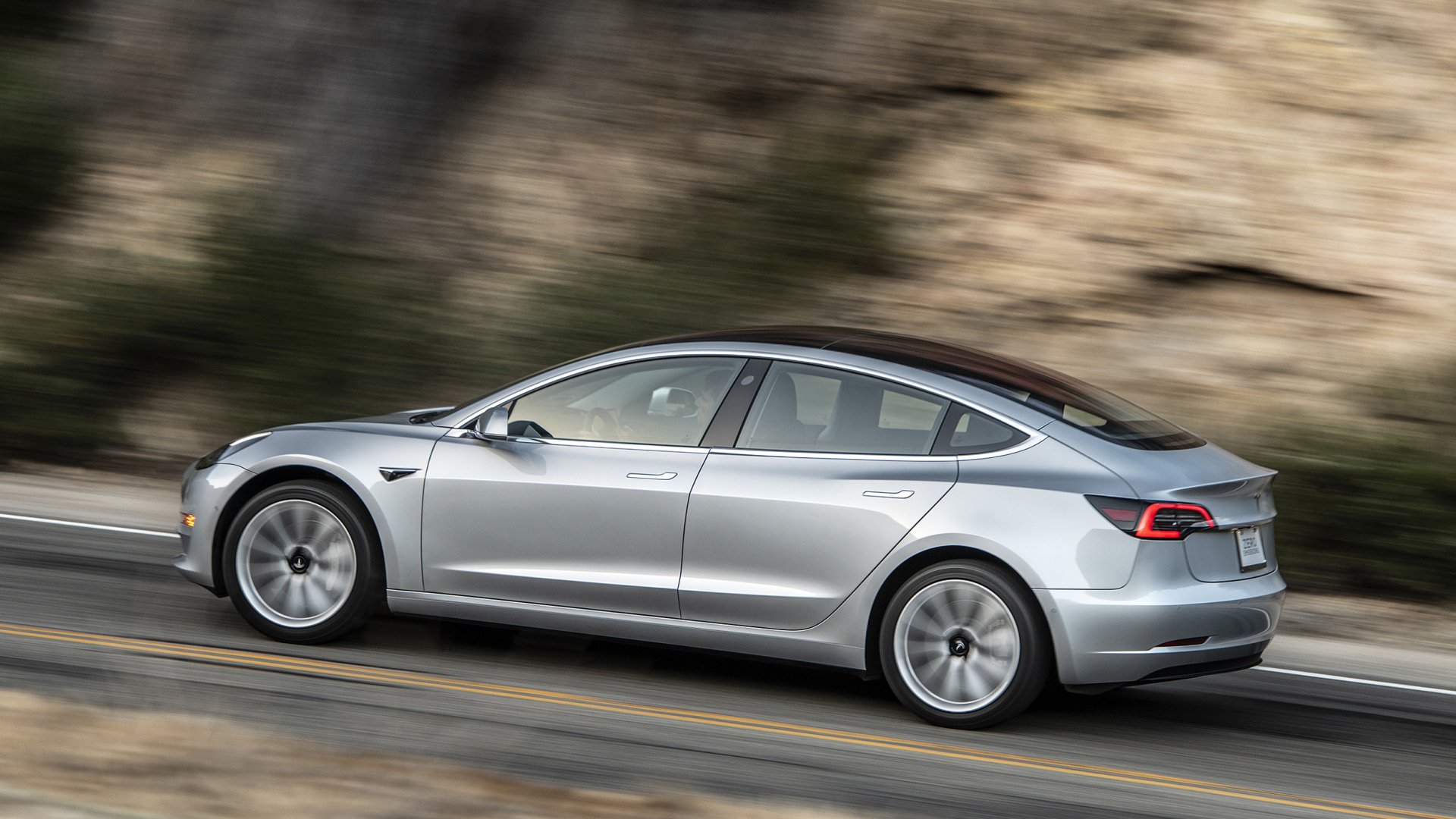 Download Silver Car Car Tesla Motors Vehicle Tesla Model 3 HD Wallpaper