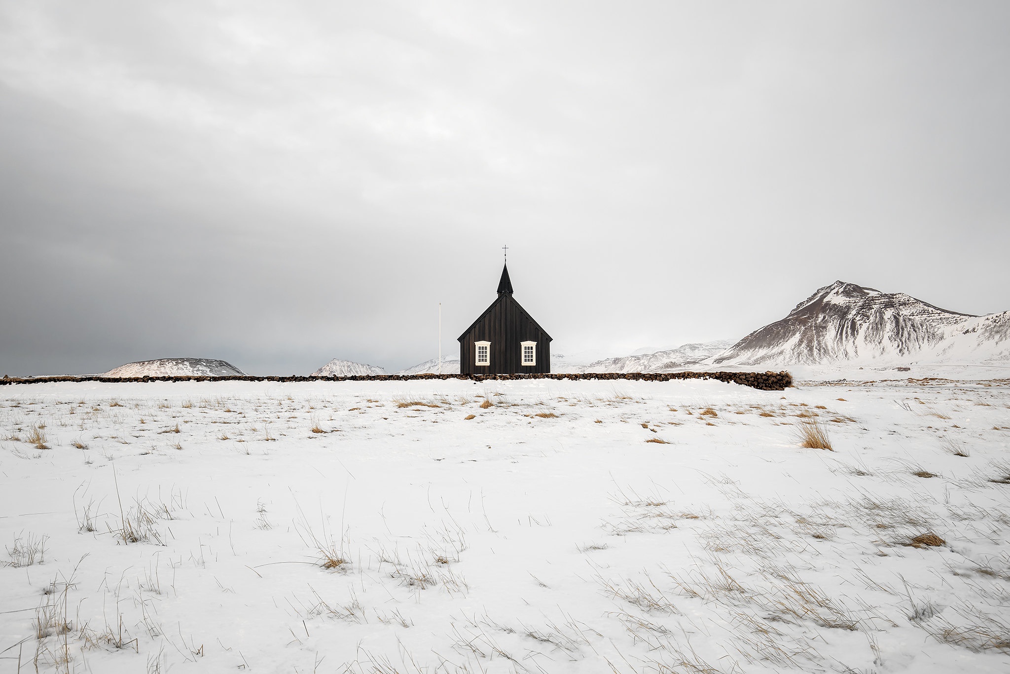 Download Snow Winter Iceland Religious Church HD Wallpaper