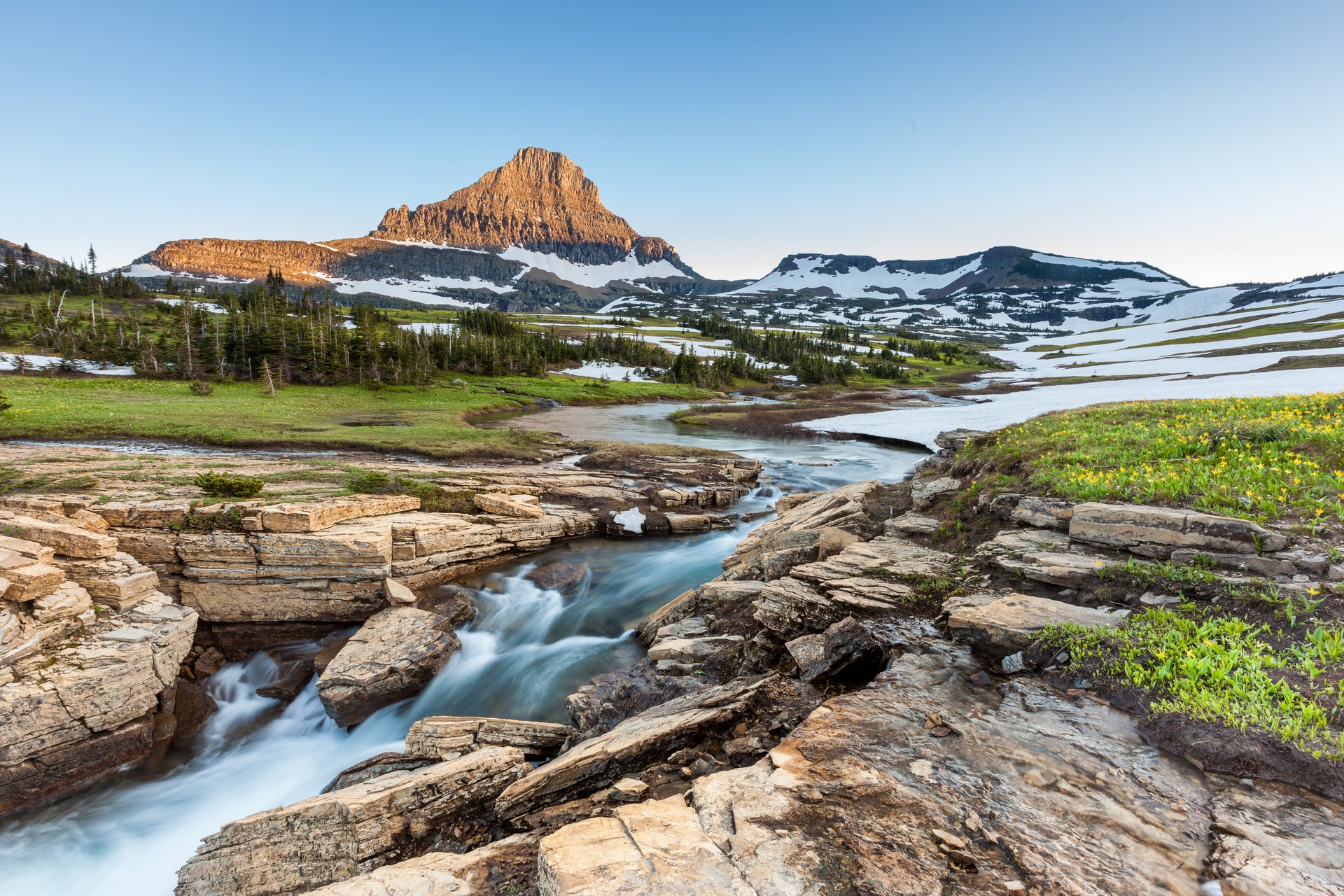 Download Stone Stream Snow Nature Mountain Snowy Mountain HD Wallpaper ...