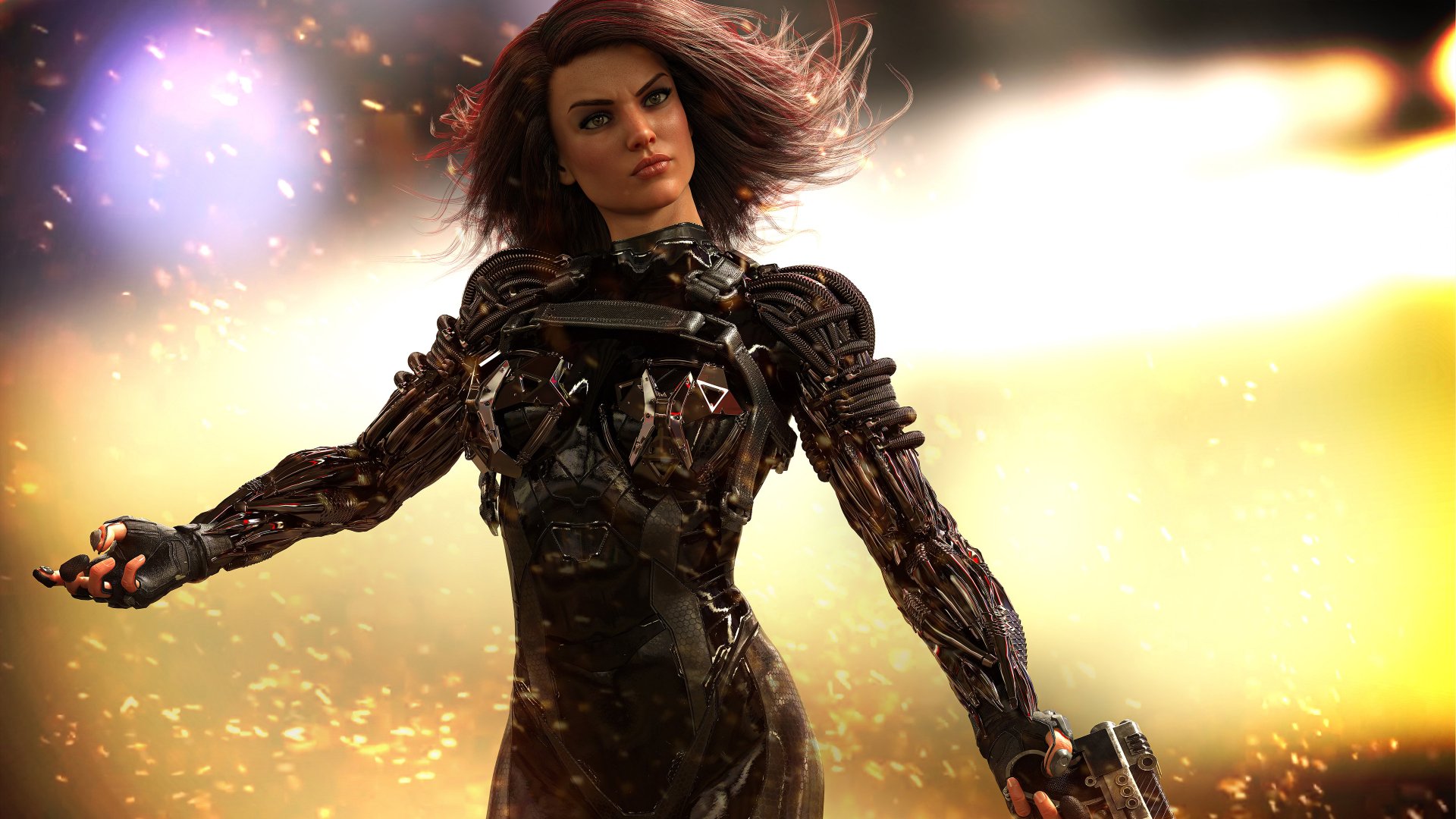 Download Futuristic Woman Warrior Sci Fi Cyborg 4k Ultra HD Wallpaper ...