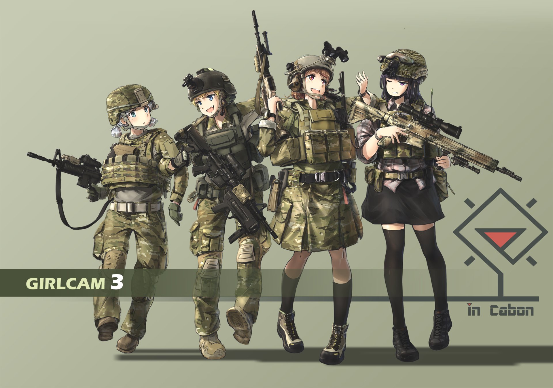Download M4 Carbine Anime Military Military Anime HD Wallpaper by 炭涂