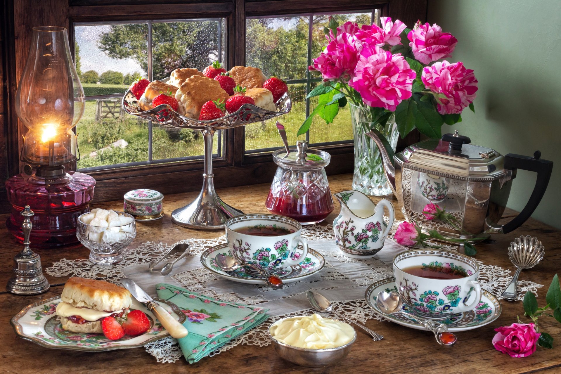 English Tea Time Wallpaper