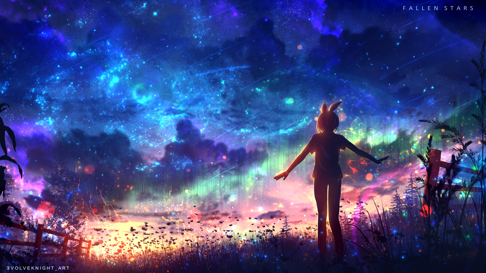 Bunny Ears Bliss: Anime Night in 4K Ultra HD Wallpaper by babeeh123