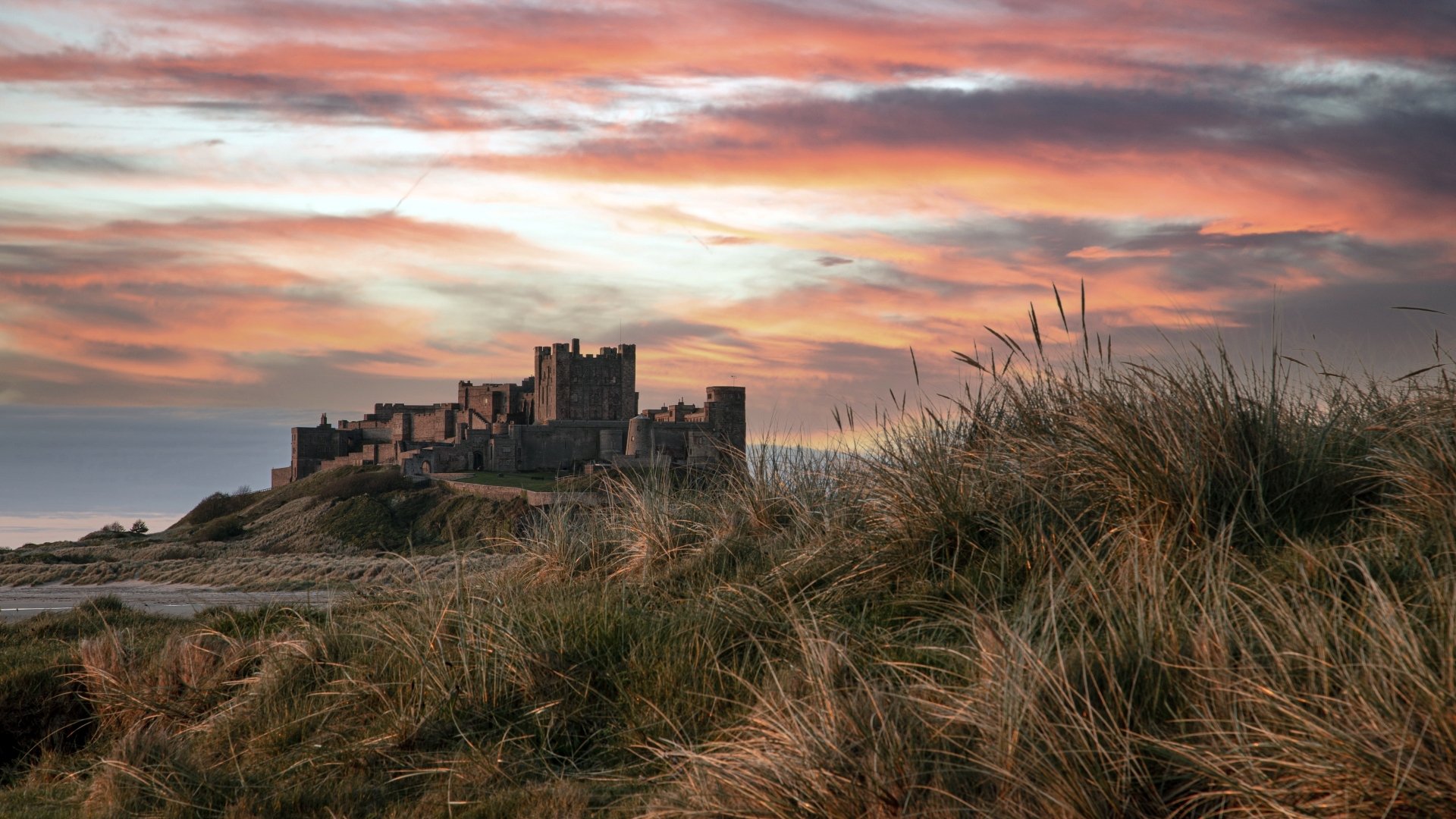 Download Castle Nature Sunset Man Made Bamburgh Castle 4k Ultra HD ...