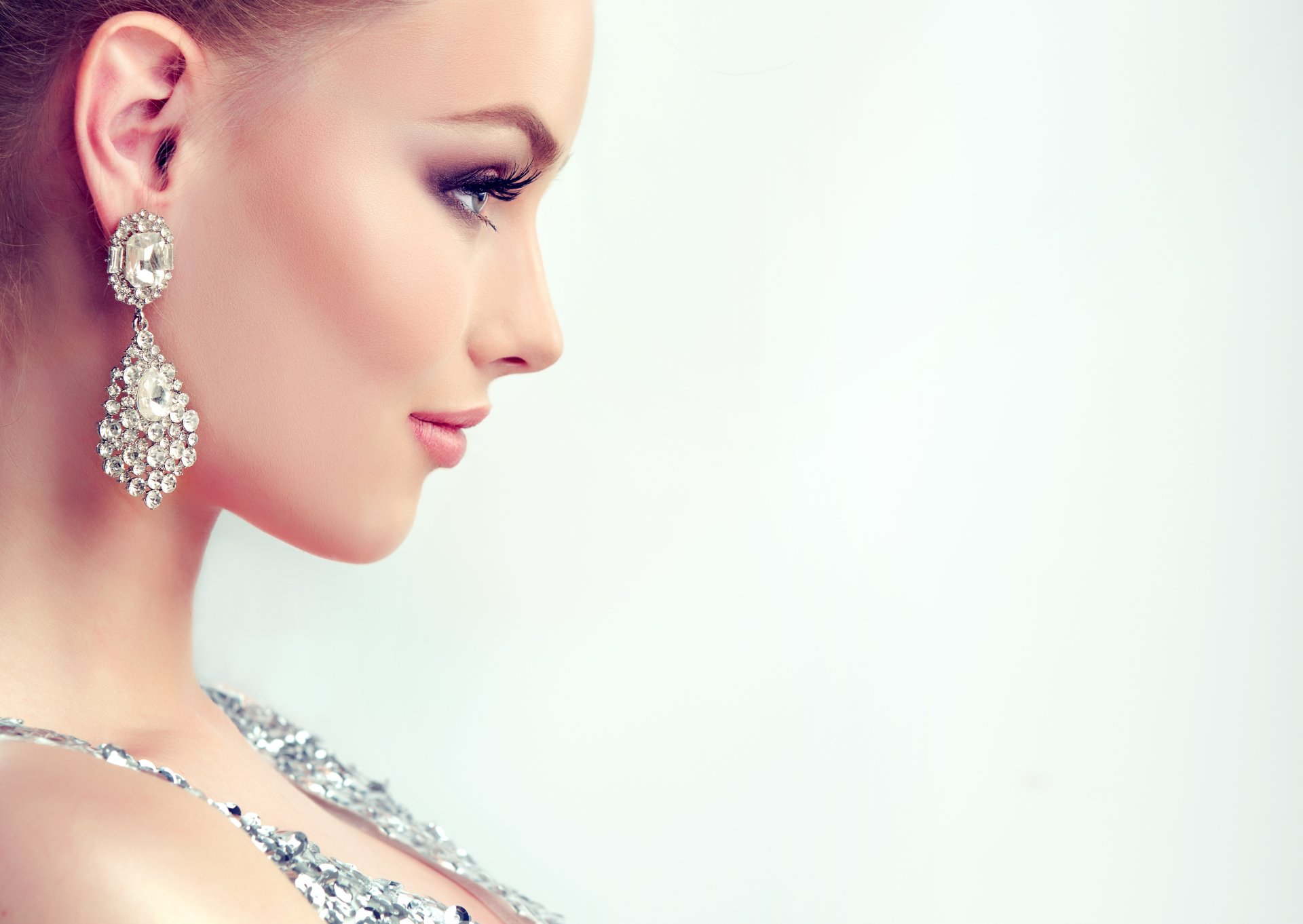 Download Portrait Model Earrings Profile Makeup Woman Face 4k Ultra HD ...