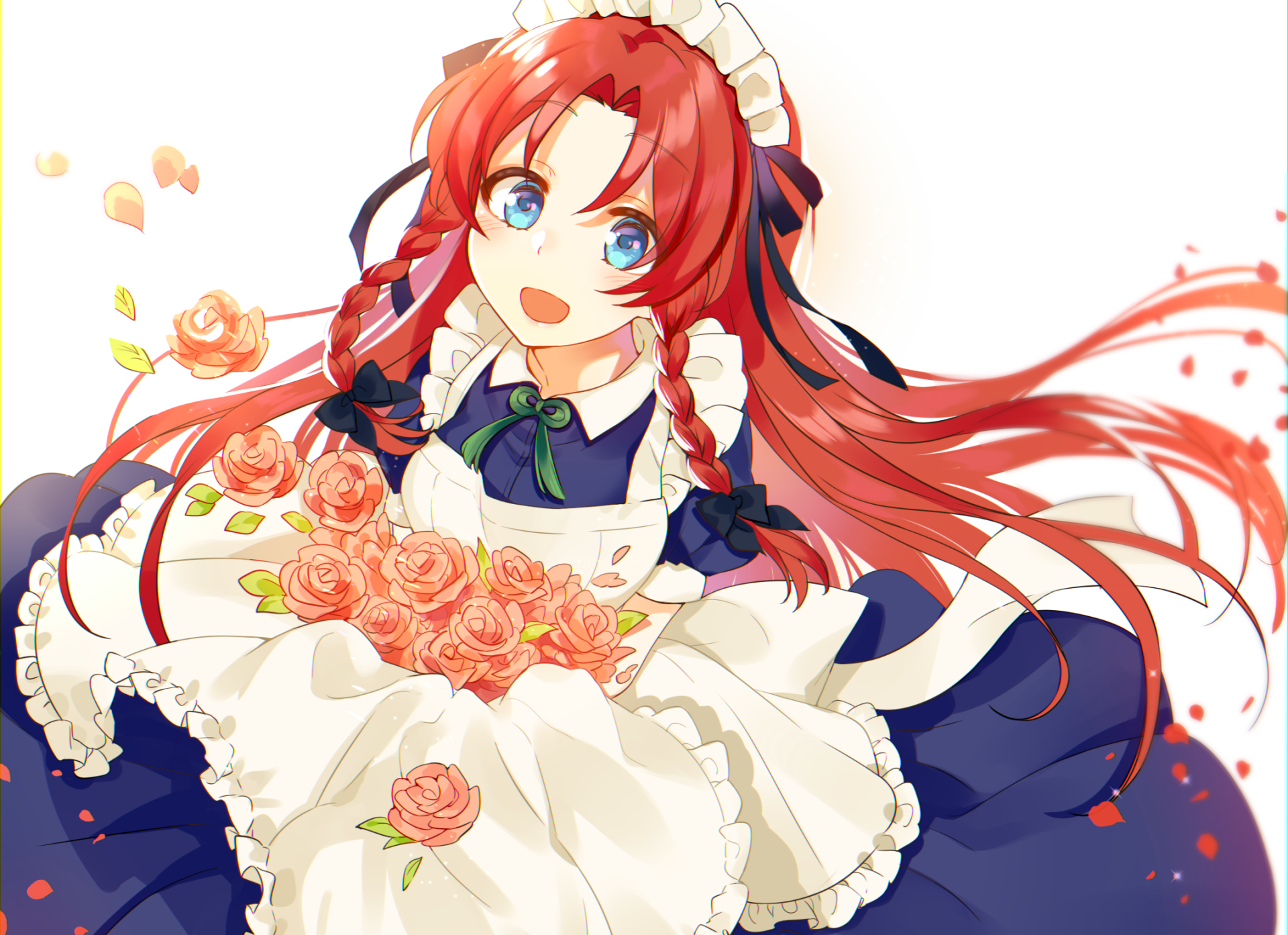 Hong Meiling — Rose Maid with Braids & Aqua Eyes (Touhou HD Wallpaper ...