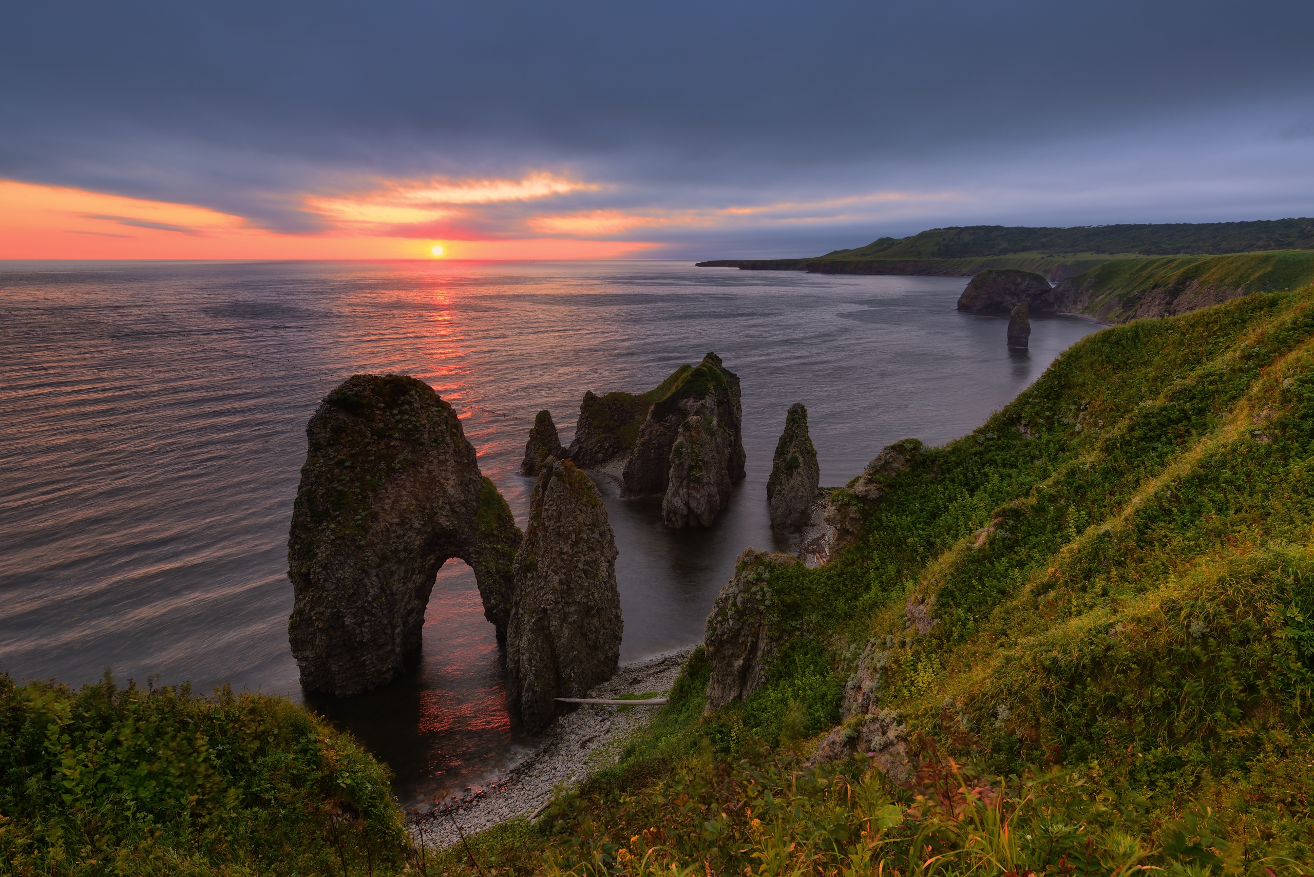 Download Coast Nature Sunset Landscape Ocean Arch HD Wallpaper by ...