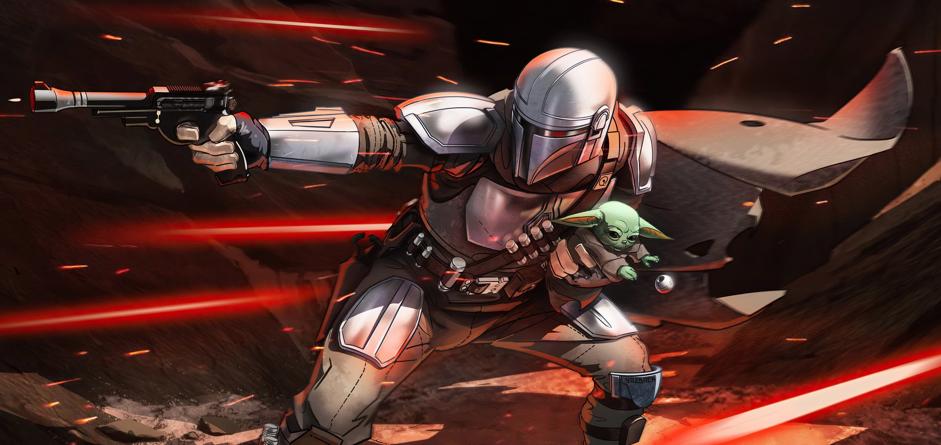 The Mandalorian & Grogu 4K Ultra HD Star Wars Action Wallpaper by ...