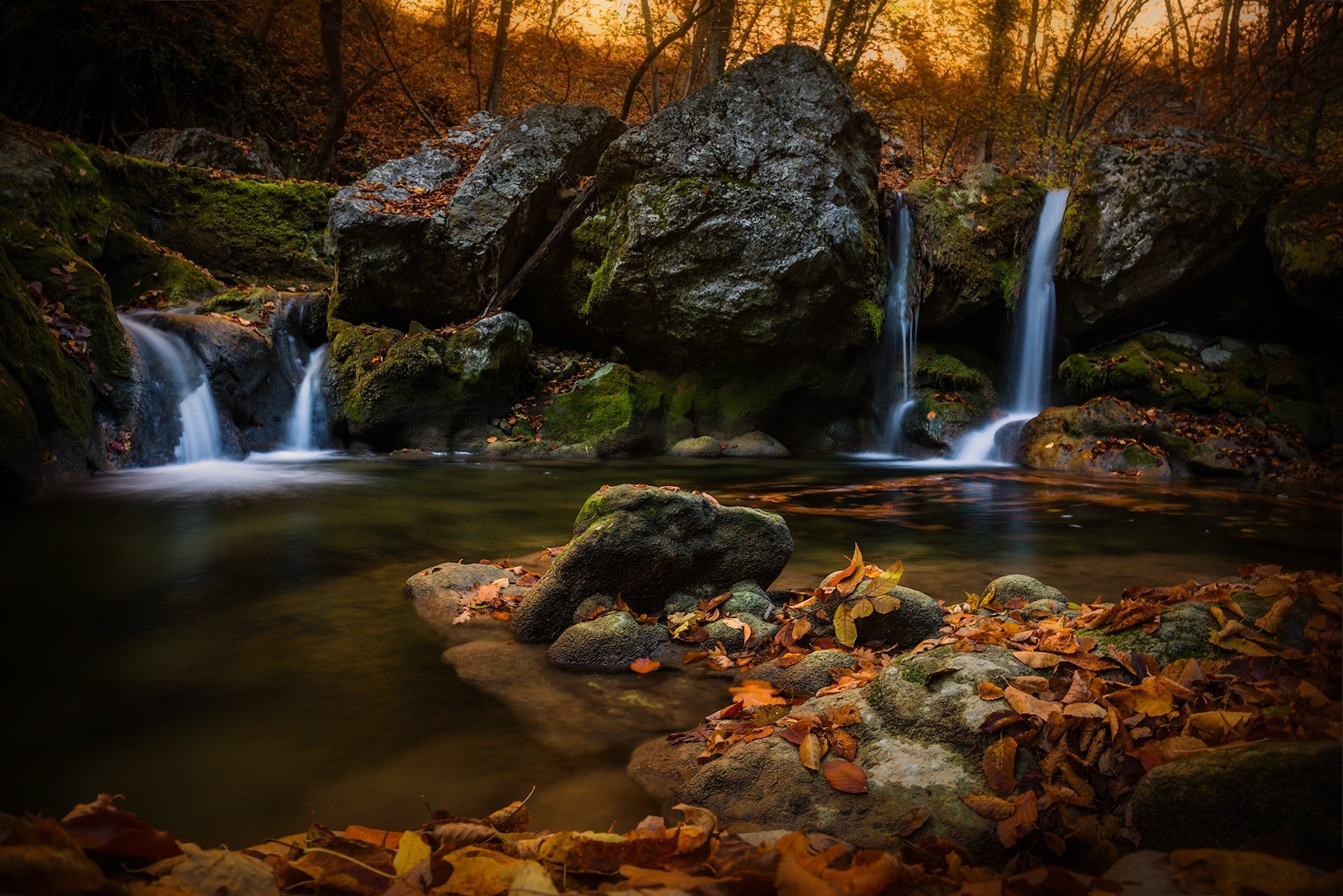 Mossy Falls — Autumn Stream HD Wallpaper | 1920x1281 | Wallpaper Abyss