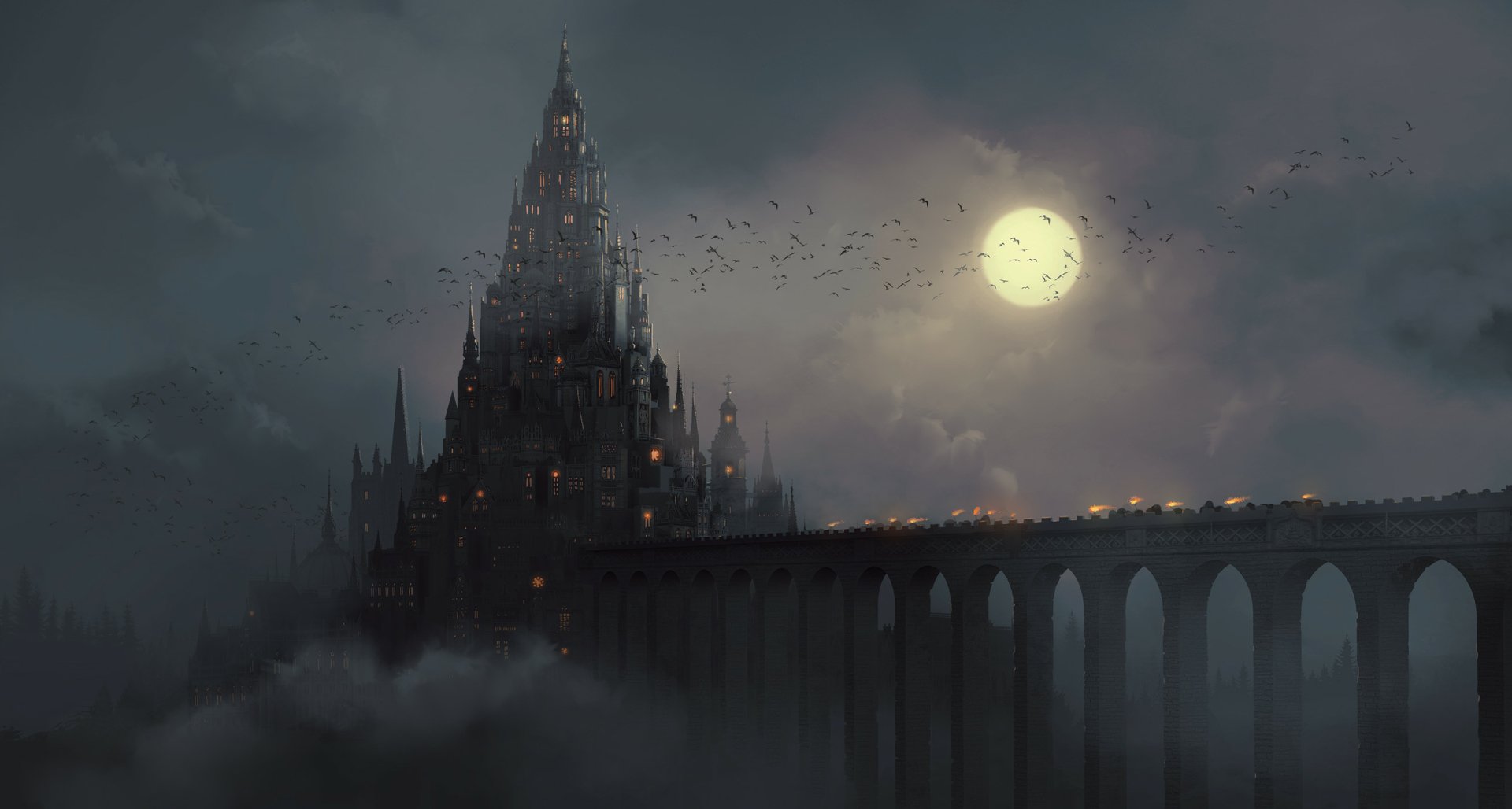 Enchanted Castle: A Stunning HD Fantasy Wallpaper by Jeff Miller