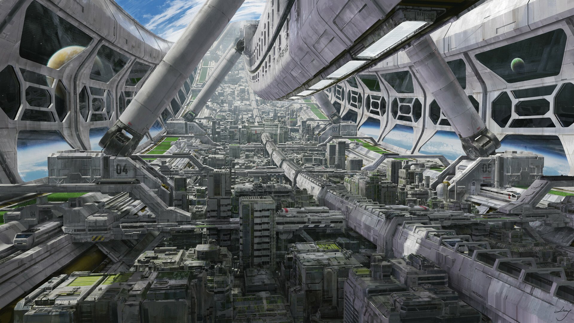 Download Sci Fi Space Station HD Wallpaper by Swang