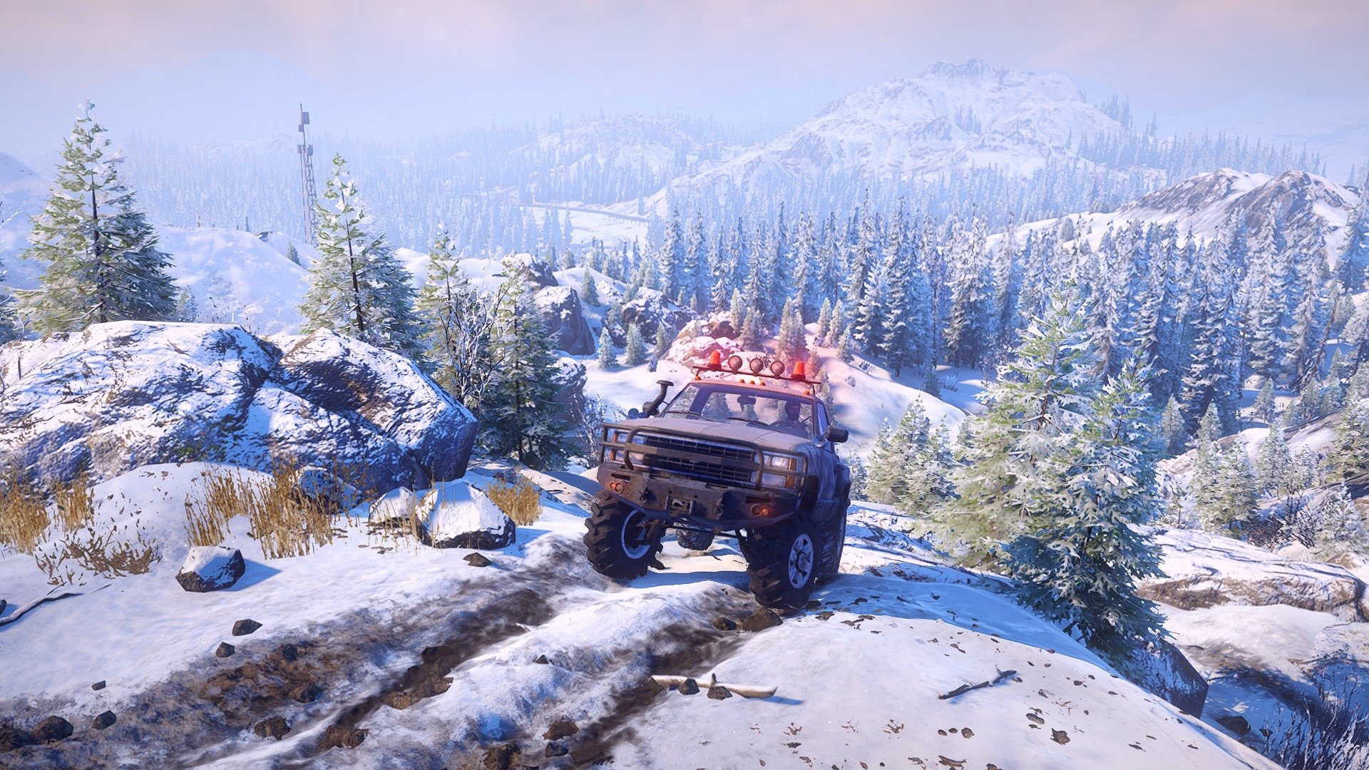 SnowRunner HD Wallpaper - Off-Road Truck Adventure in Winter Wonderland