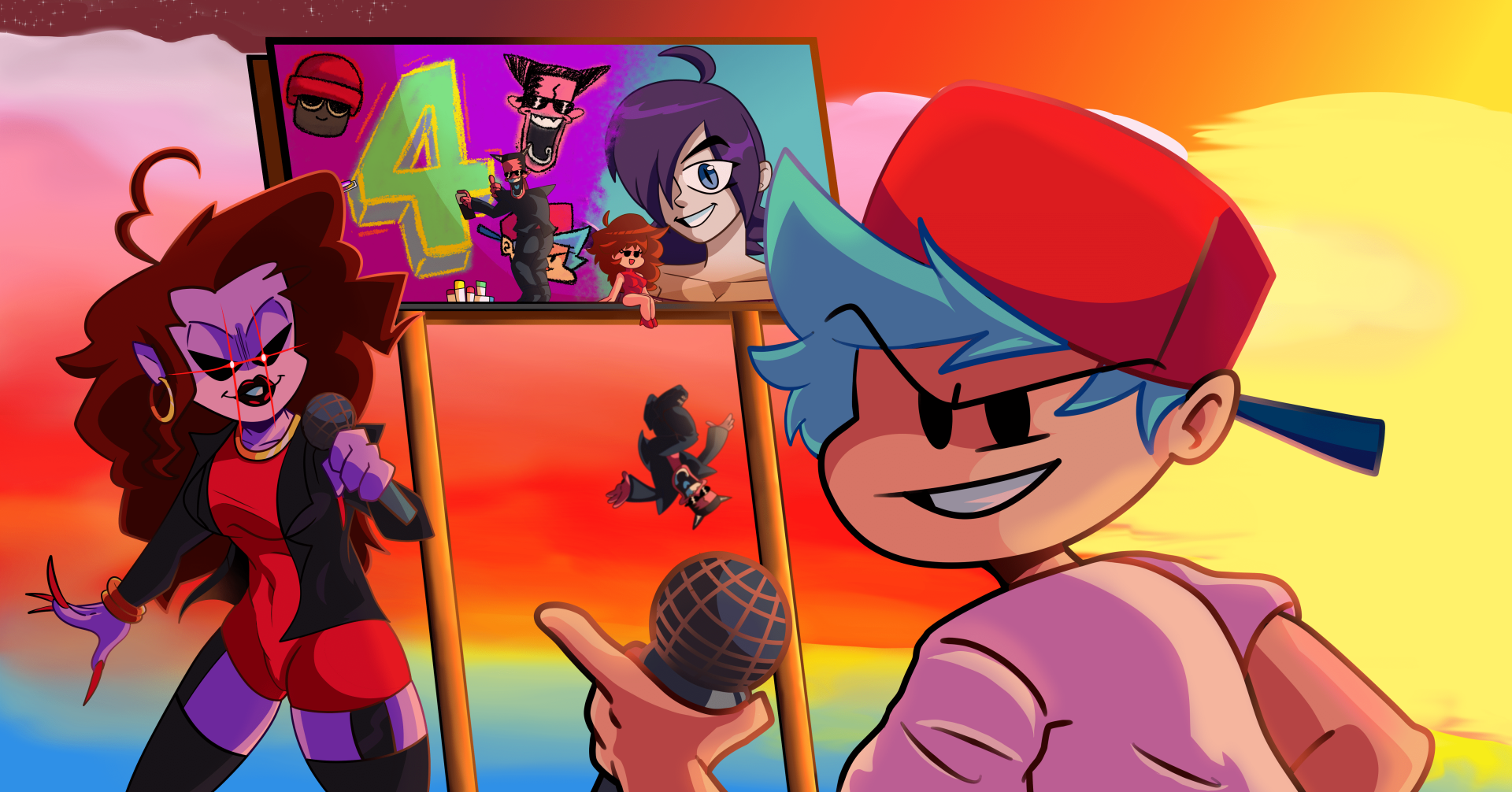 Friday Night Funkin' 4K Ultra HD Wallpaper – Vibrant Rhythm Showdown