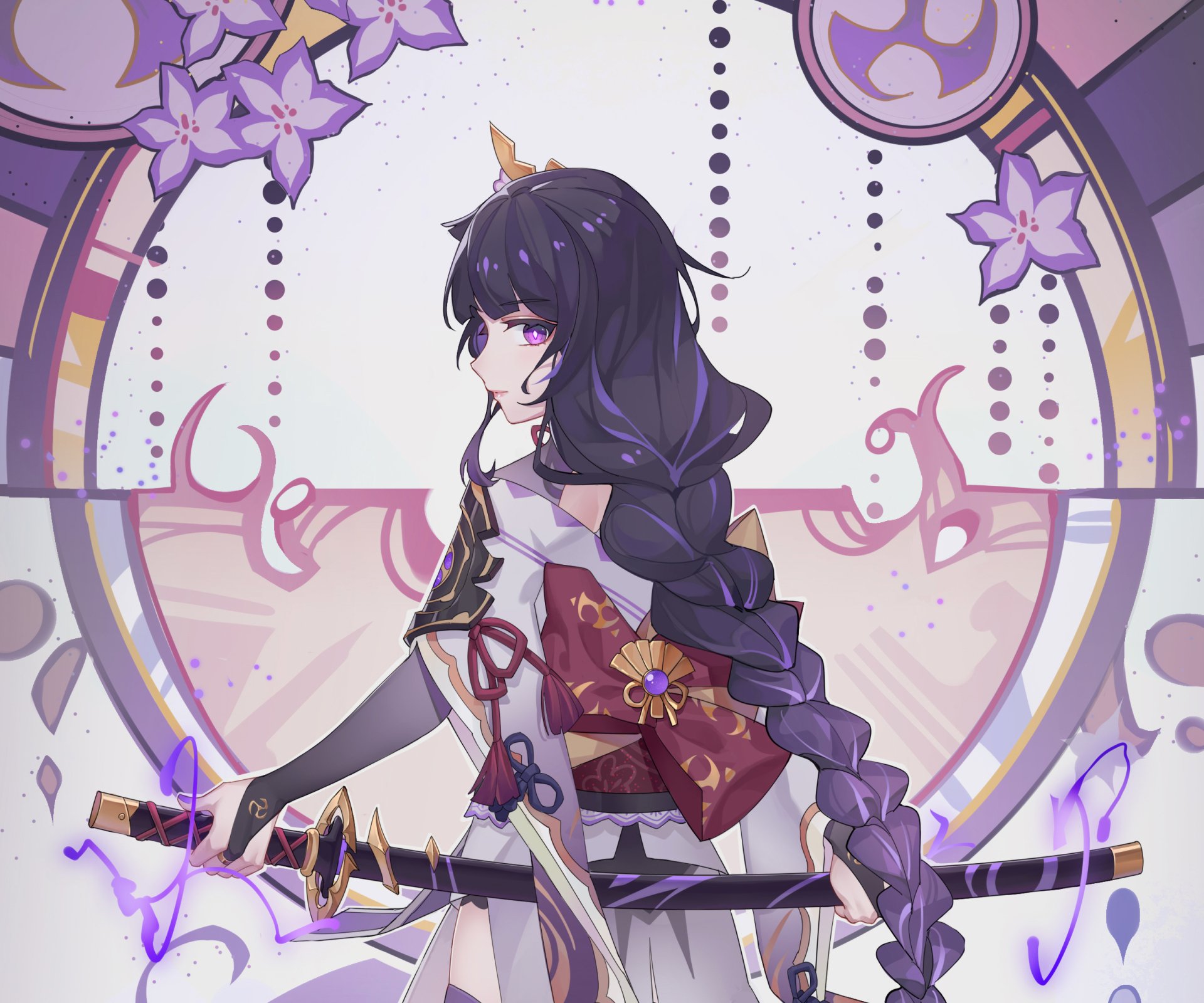 Raiden Shogun HD Wallpaper – Genshin Impact Epic Art by 画不成