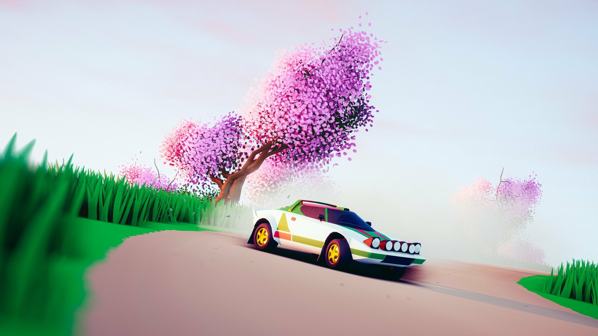 Art of Rally Game HD Wallpaper - Vintage Style Drifting Car