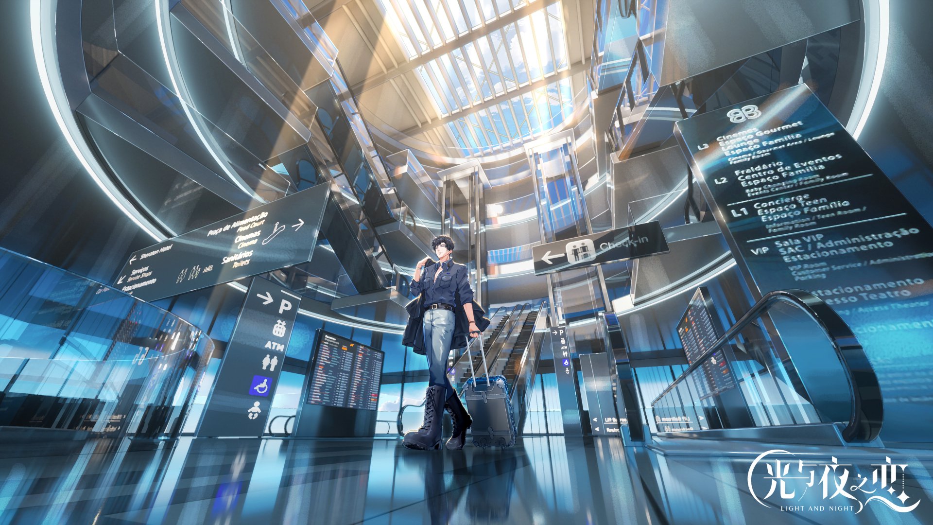 4K Ultra HD Anime Boy: Futuristic Digital Realm Wallpaper by 洛子roko