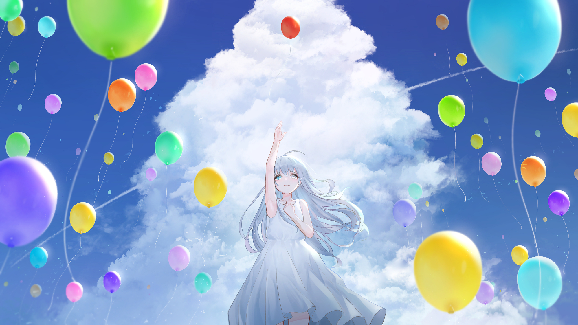 Download Balloon Anime Girl Anime Girl HD Wallpaper
